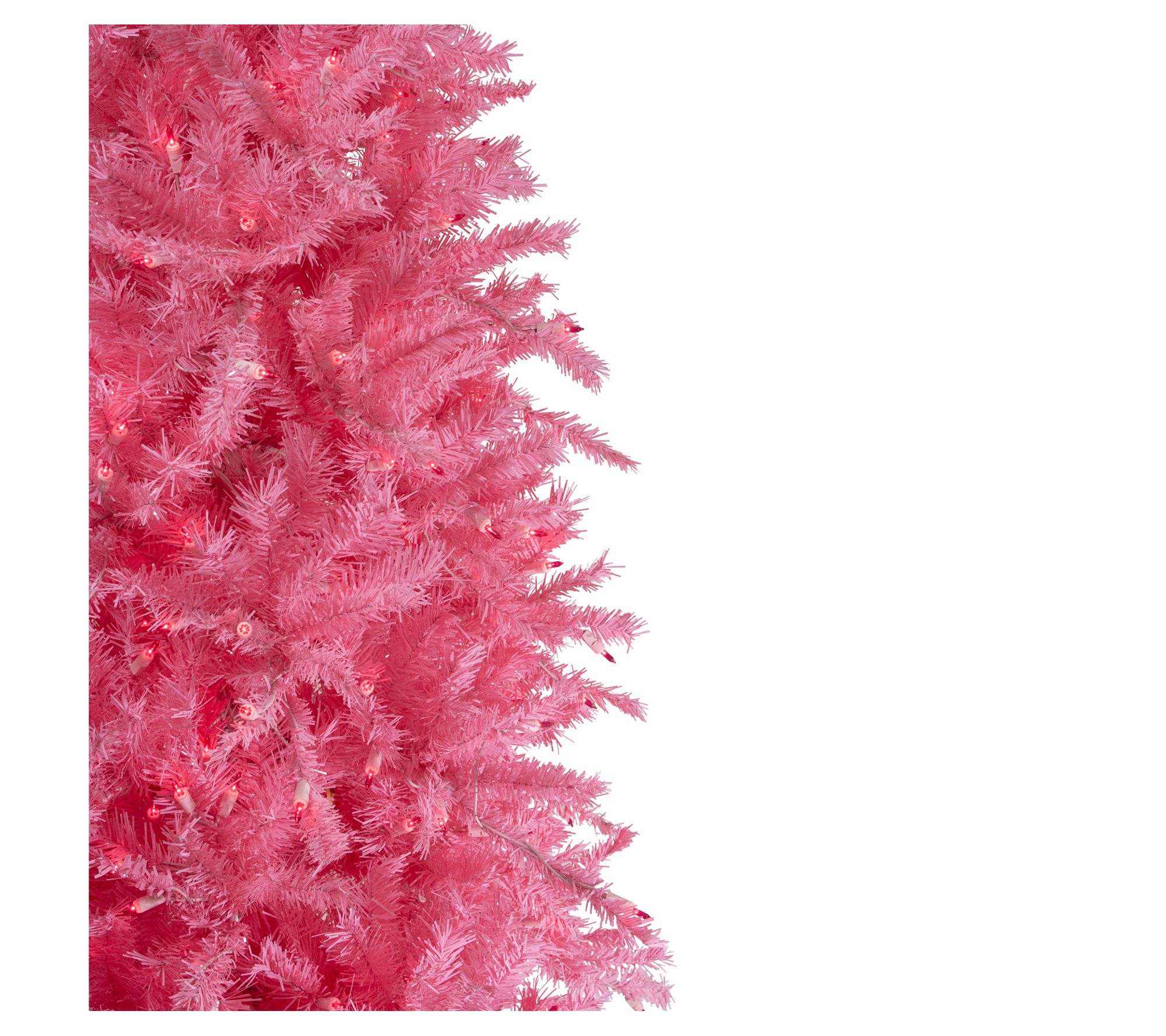Northlight 7.5' Pre-Lit Pink Tinsel Slim Christ mas Tree - QVC.com