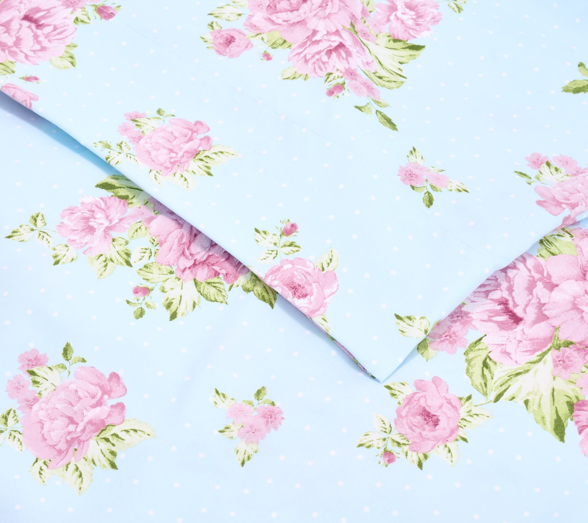 Home Reflections Rose Printed Brushed Sheet Set- QN - QVC.com