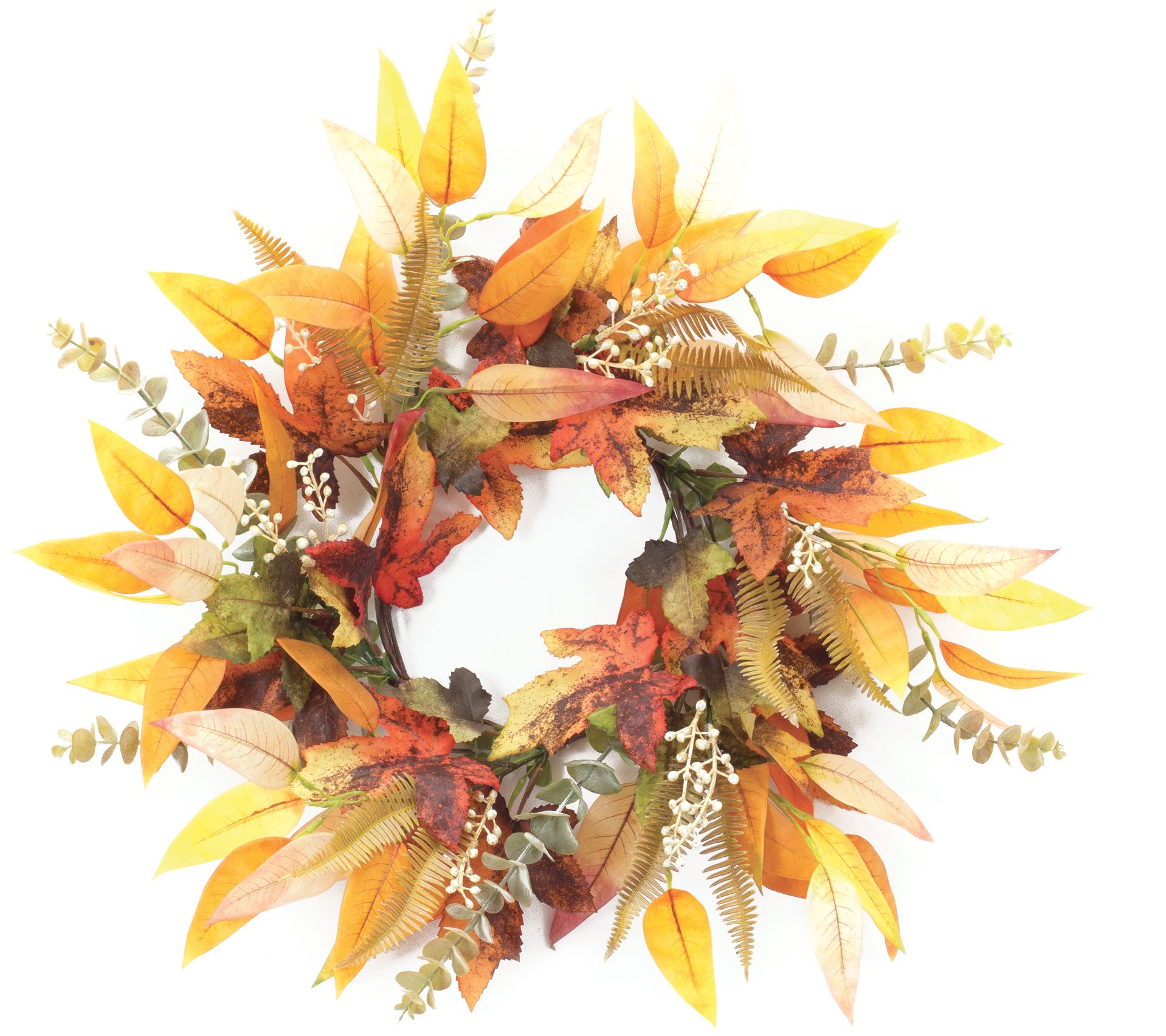 Melrose 24" Mixed Fall Foliage Wreath - QVC.com