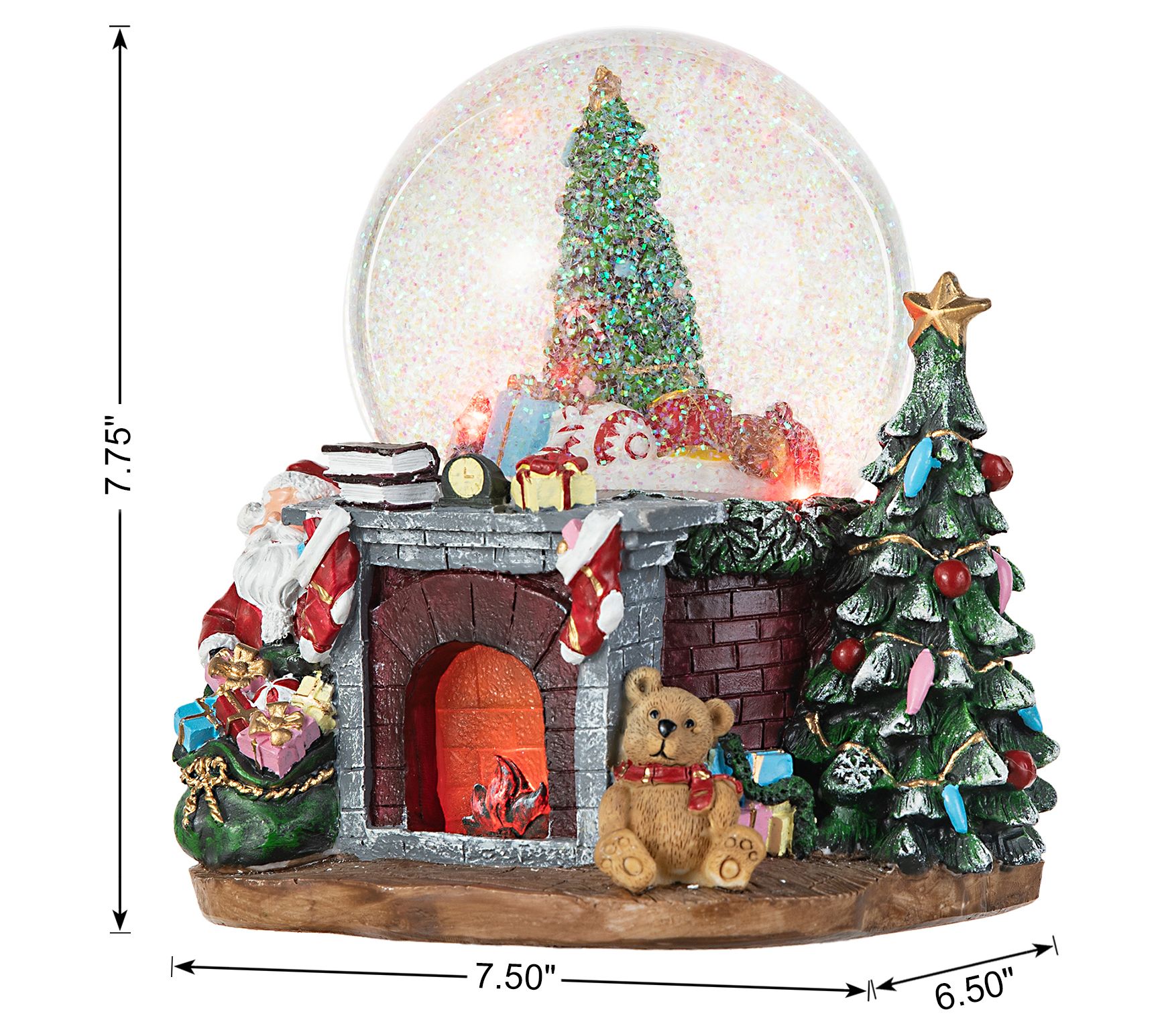 Glitzhome Lighted Musical Christmas Scene SnowGlobe - QVC.com