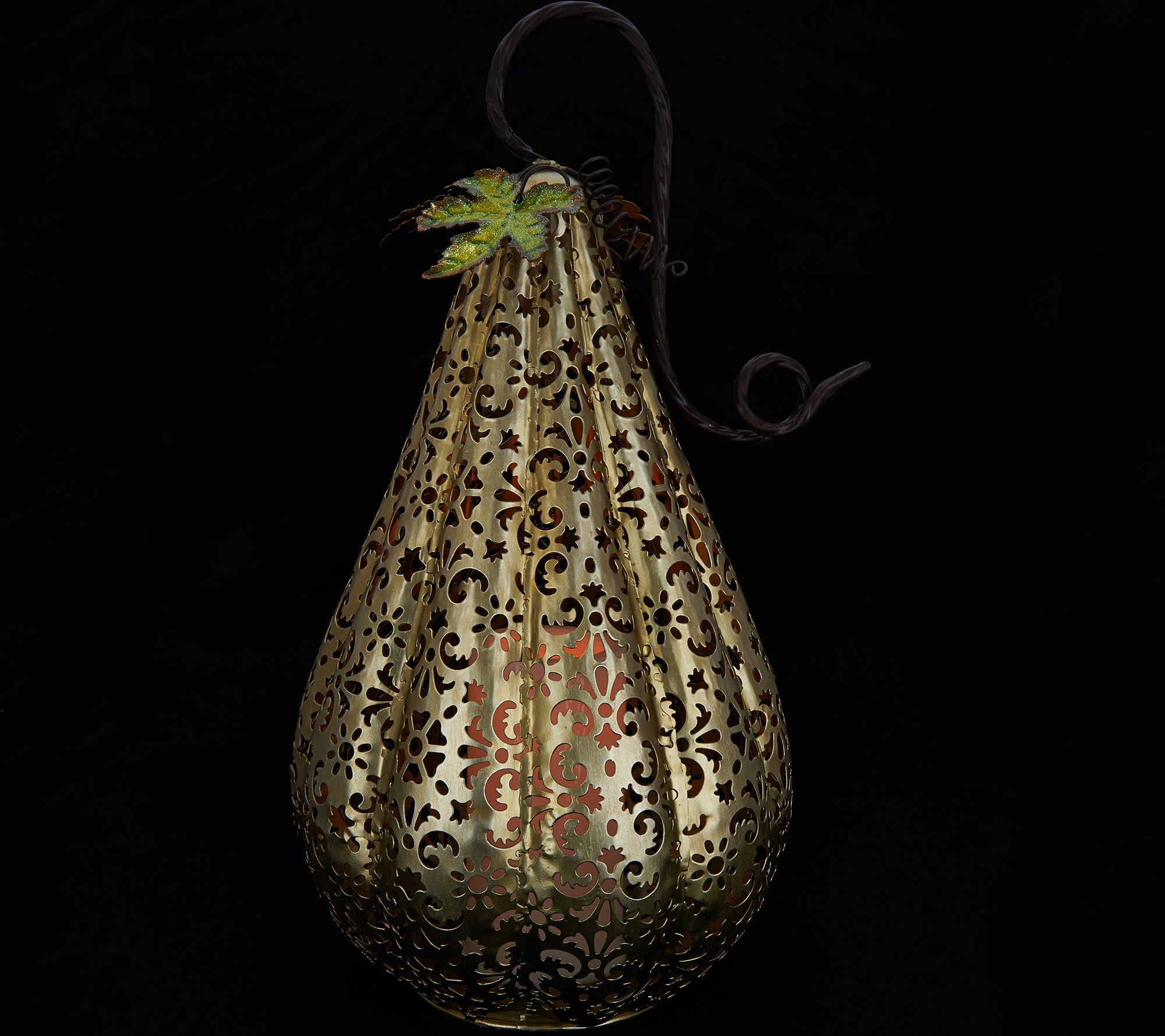 "As Is" 17.5" Lit Punched Metal Gourd by Home Reflections - QVC.com