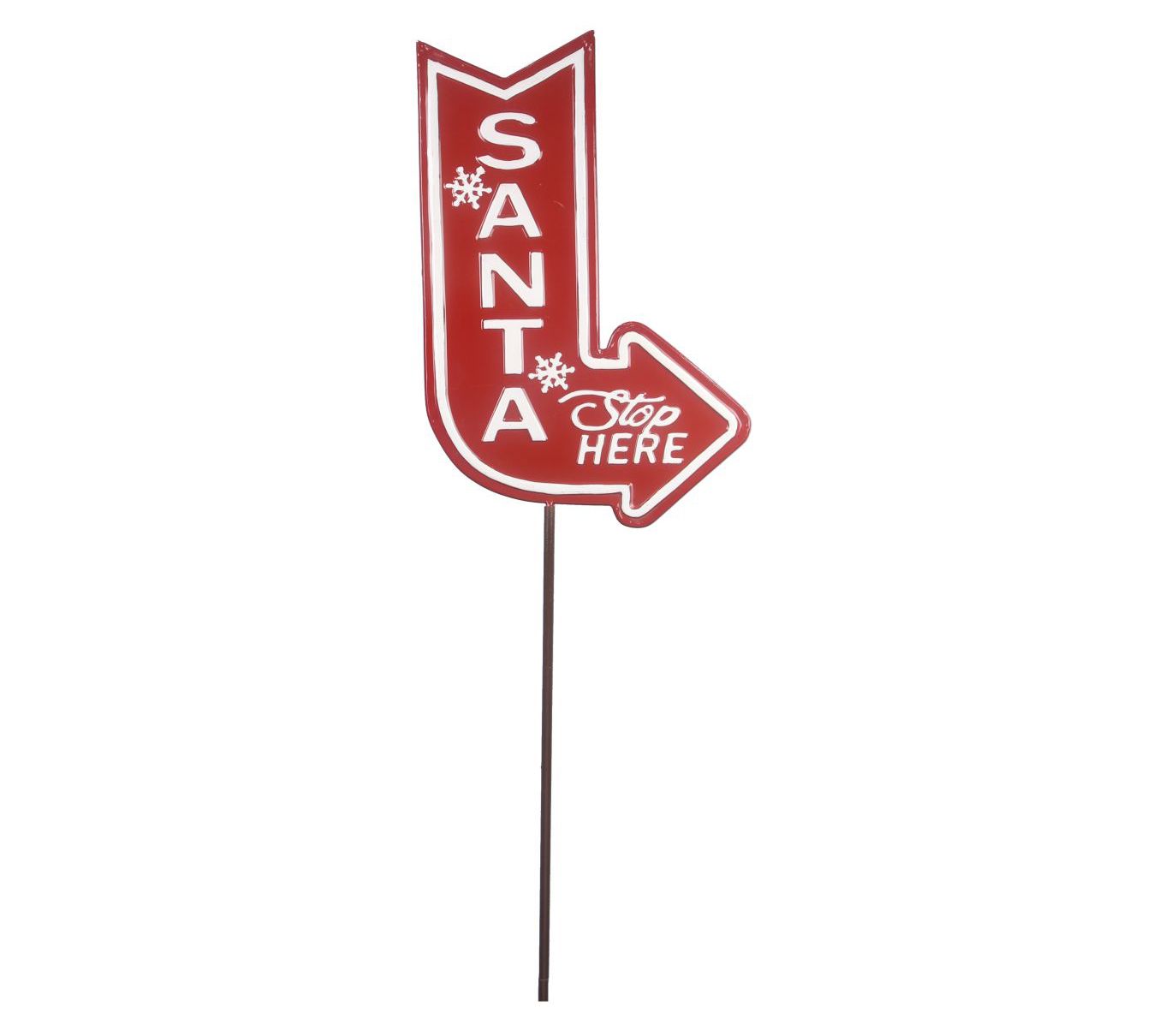 Young's red metal Santa directional arrow garden stake - QVC.com