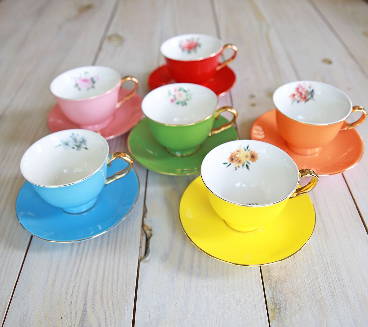 "As Is" Sister Road by JG Set of 6 Tea Cups with Saucers - QVC.com