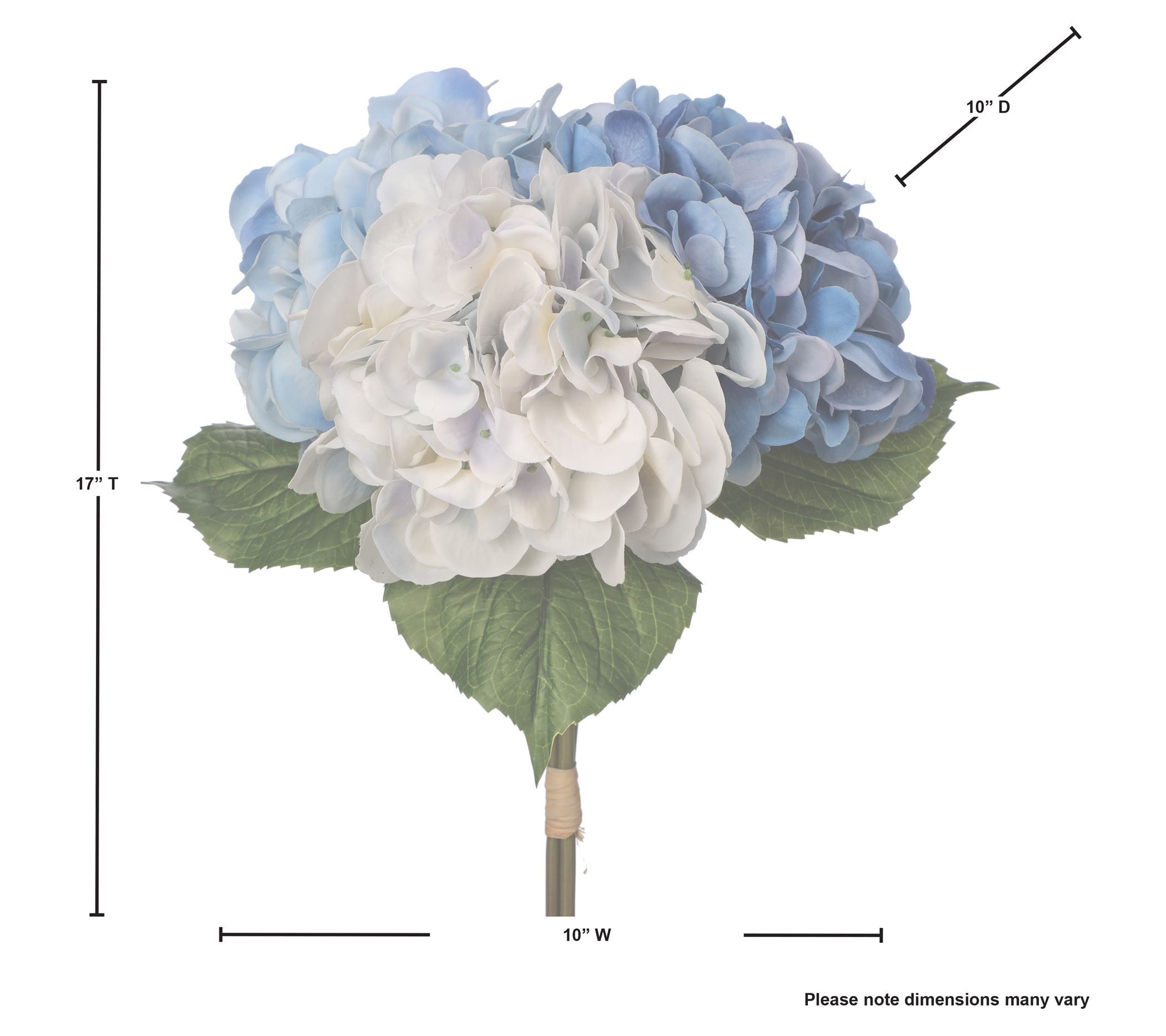 Just Cut 17" Hydrangea Bundle of 3 by Valerie - QVC.com