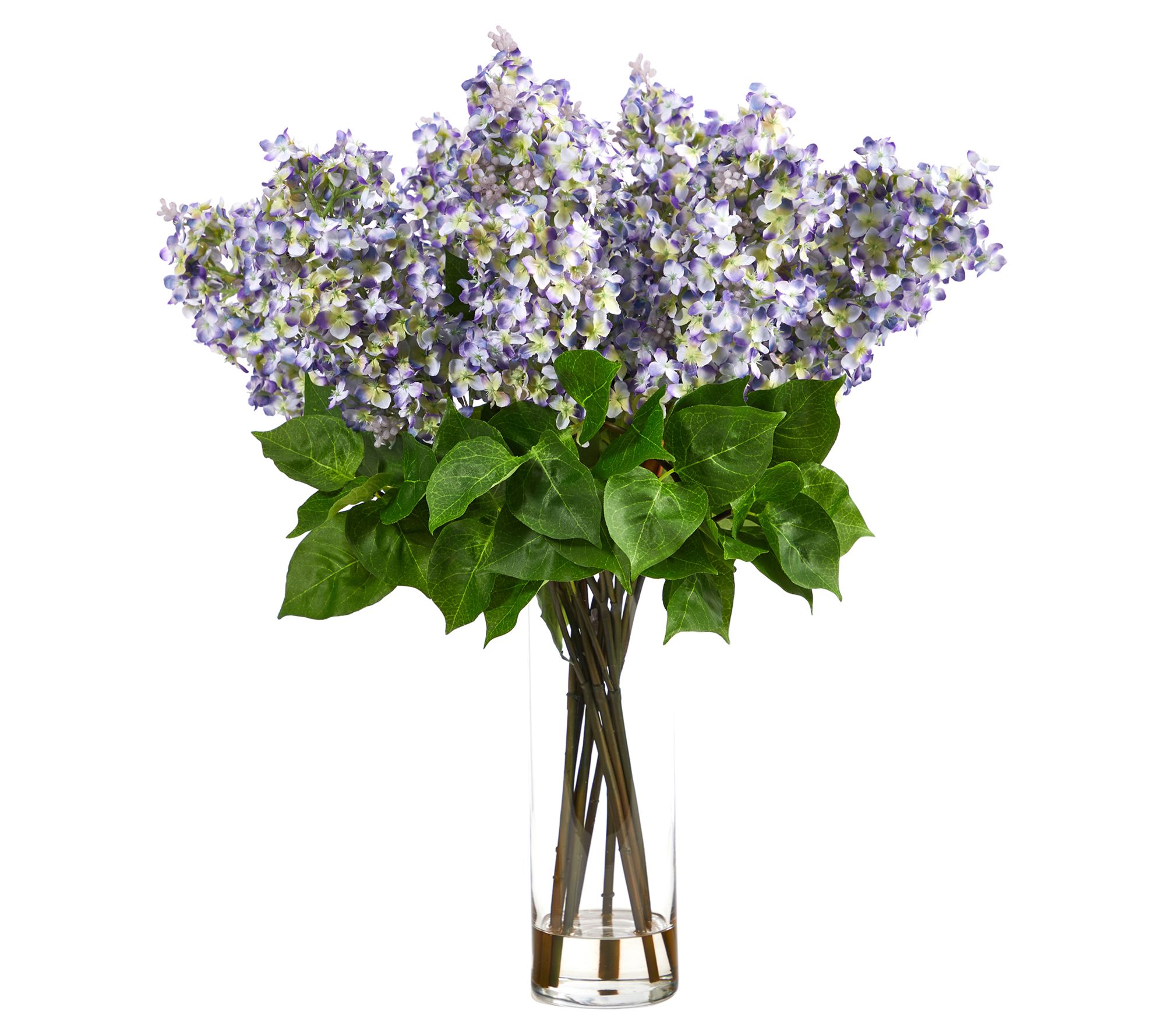 Nearly Natural 24" Lilac in Cylinder Vase - QVC.com