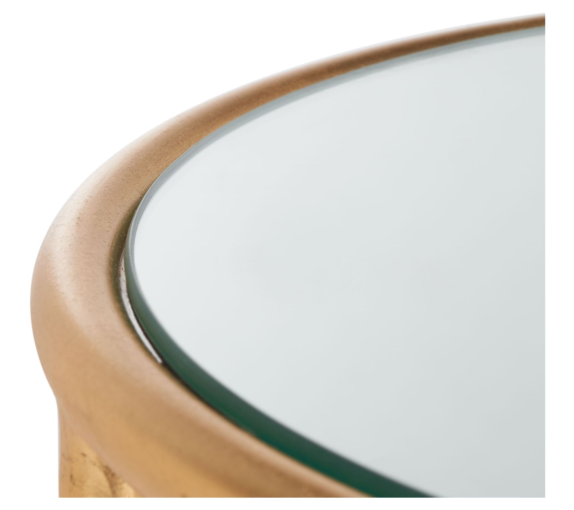 Safavieh Shay Glass Top Gold Leaf Accent Table - QVC.com