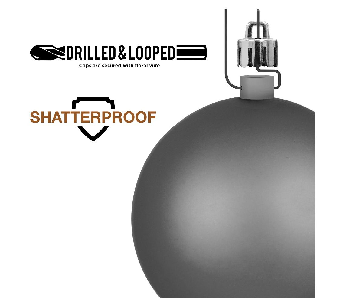 Vickerman 6" Red 4-Finish Ball Ornament Assortment, 4 per Box - QVC.com