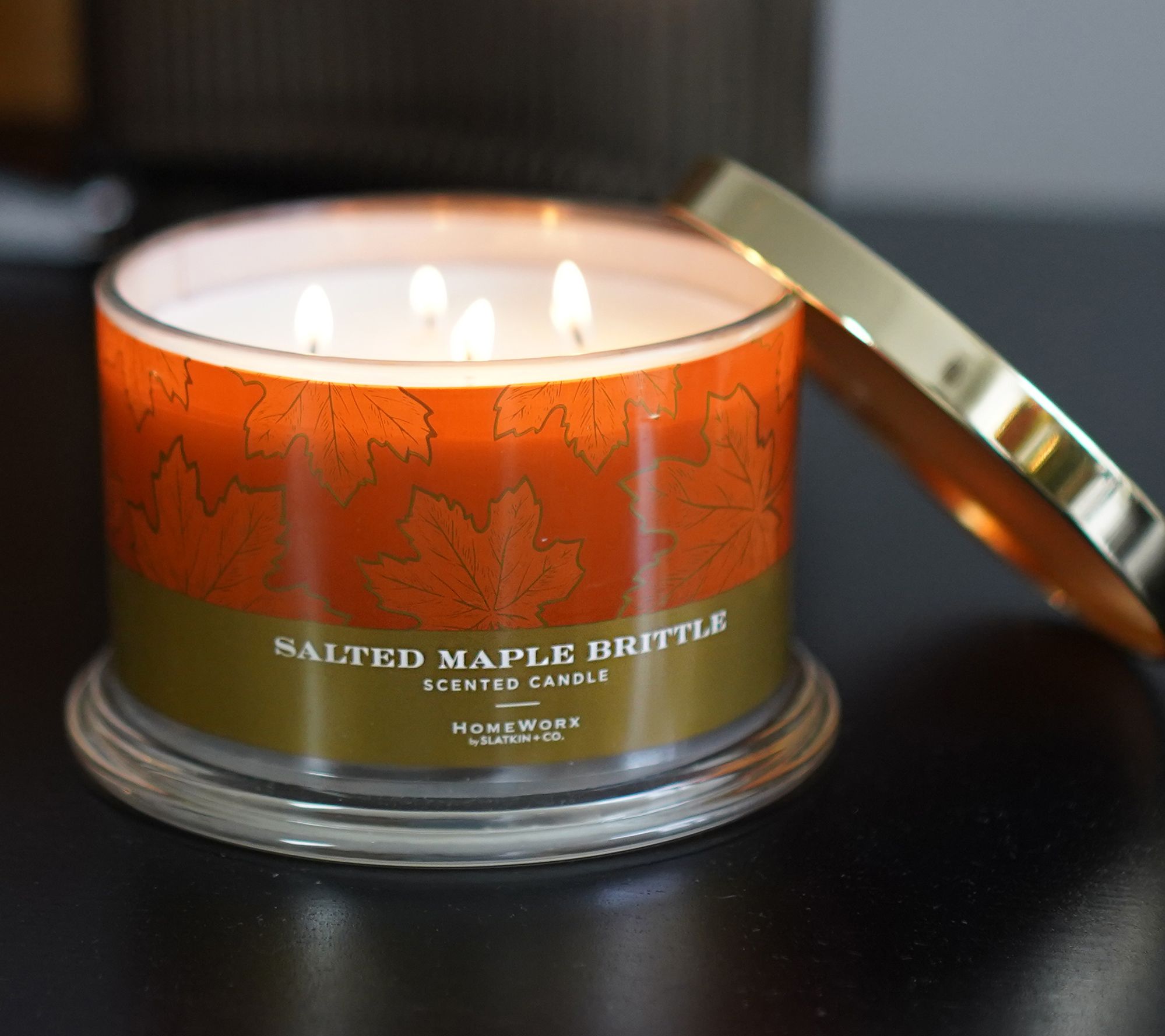 "As Is" HomeWorx by Slatkin & co. S/2 18oz Salted Maple Candles - QVC.com