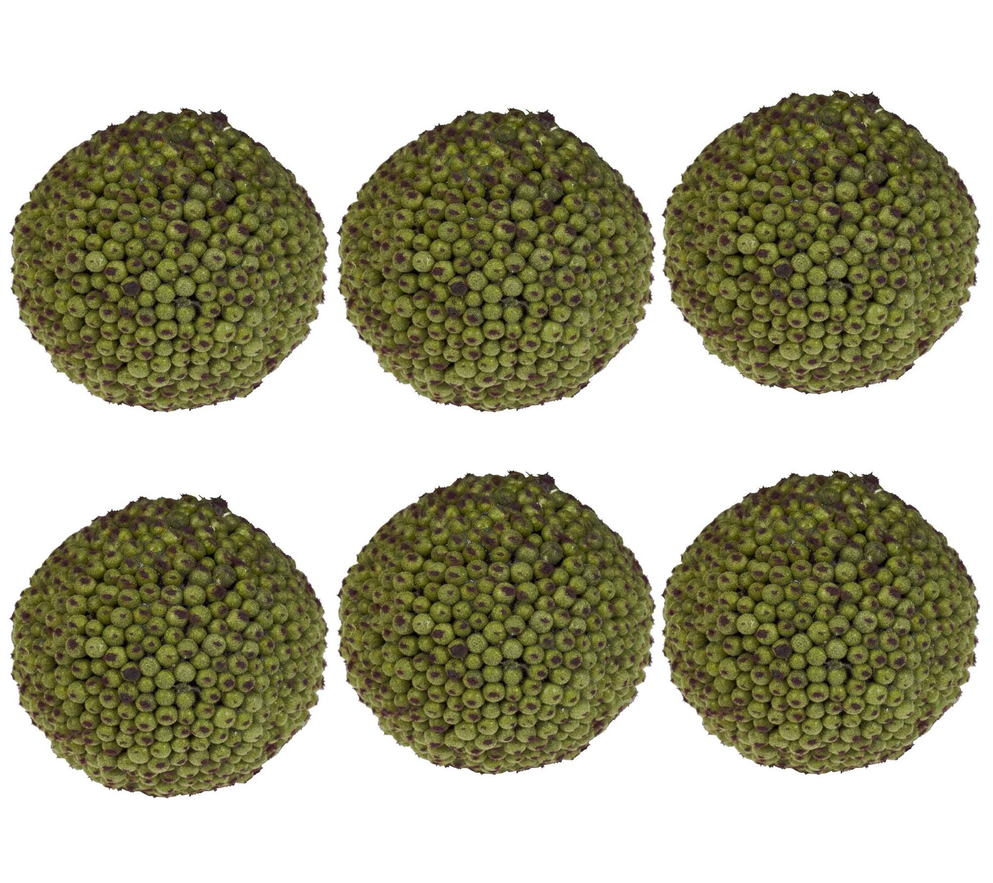 Nearly Natural Set of (6) 4" Berry Ball - QVC.com