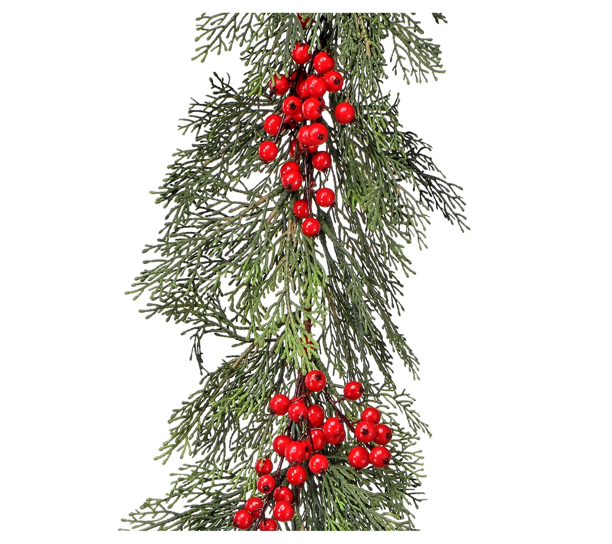 Valerie Parr Hill 72" Cedar & Waterproof Berry Garland - QVC.com