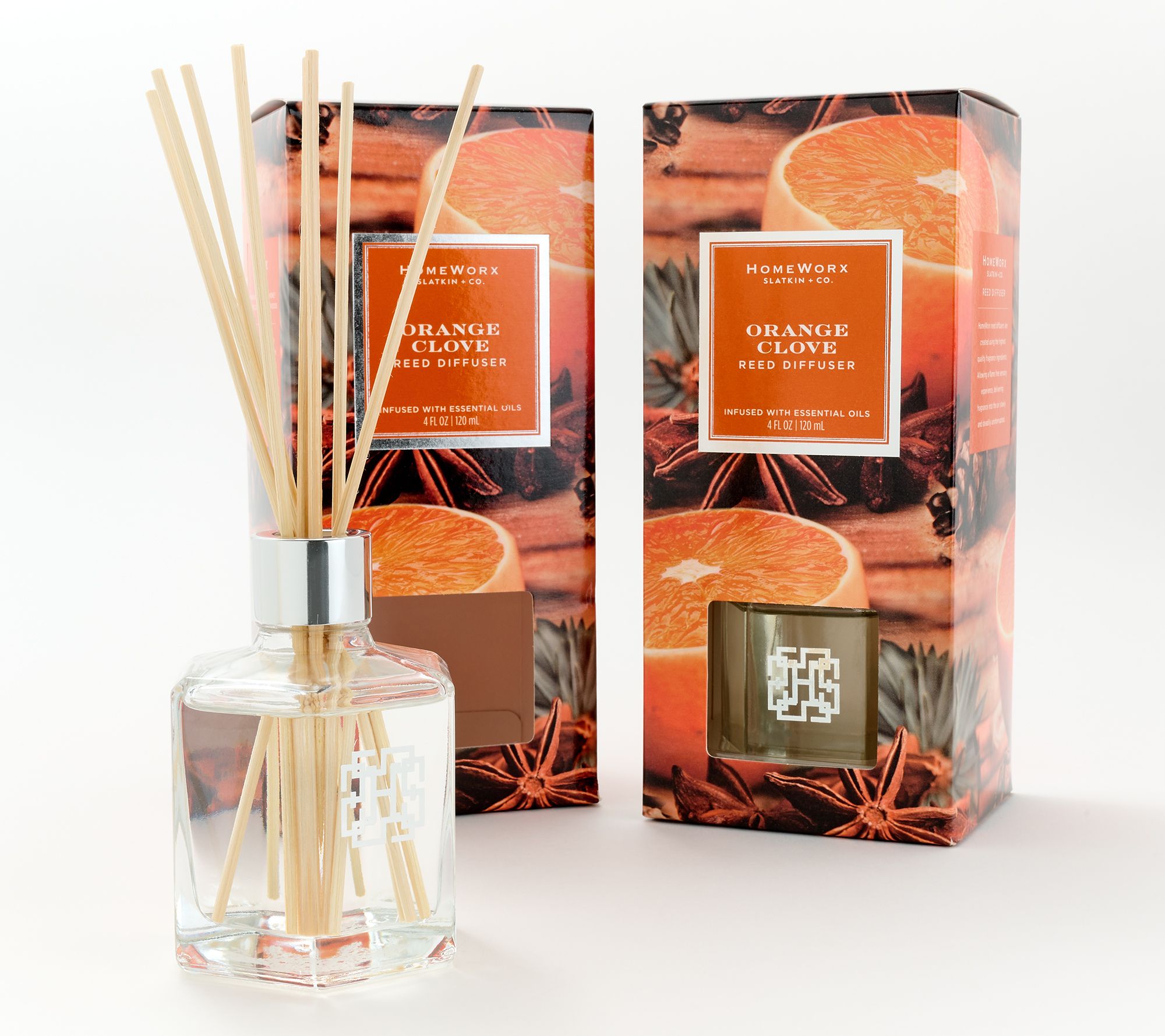 HomeWorx by Slatkin + Co. S/2 Orange Clove Reed Diffusers - QVC.com