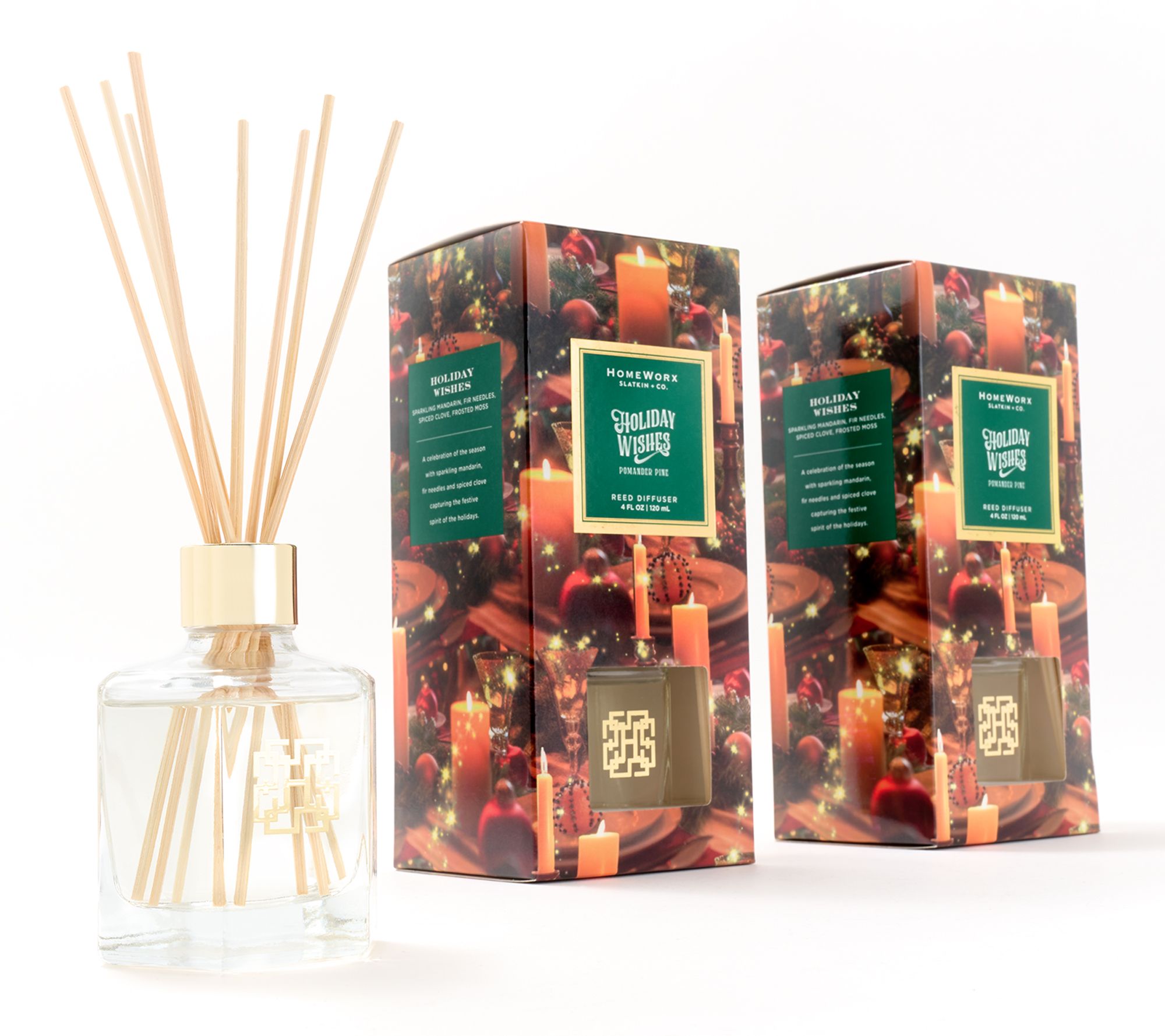 "As Is" HomeWorx by Slatkin + Co. S/2 Holiday Reed Diffusers - QVC.com