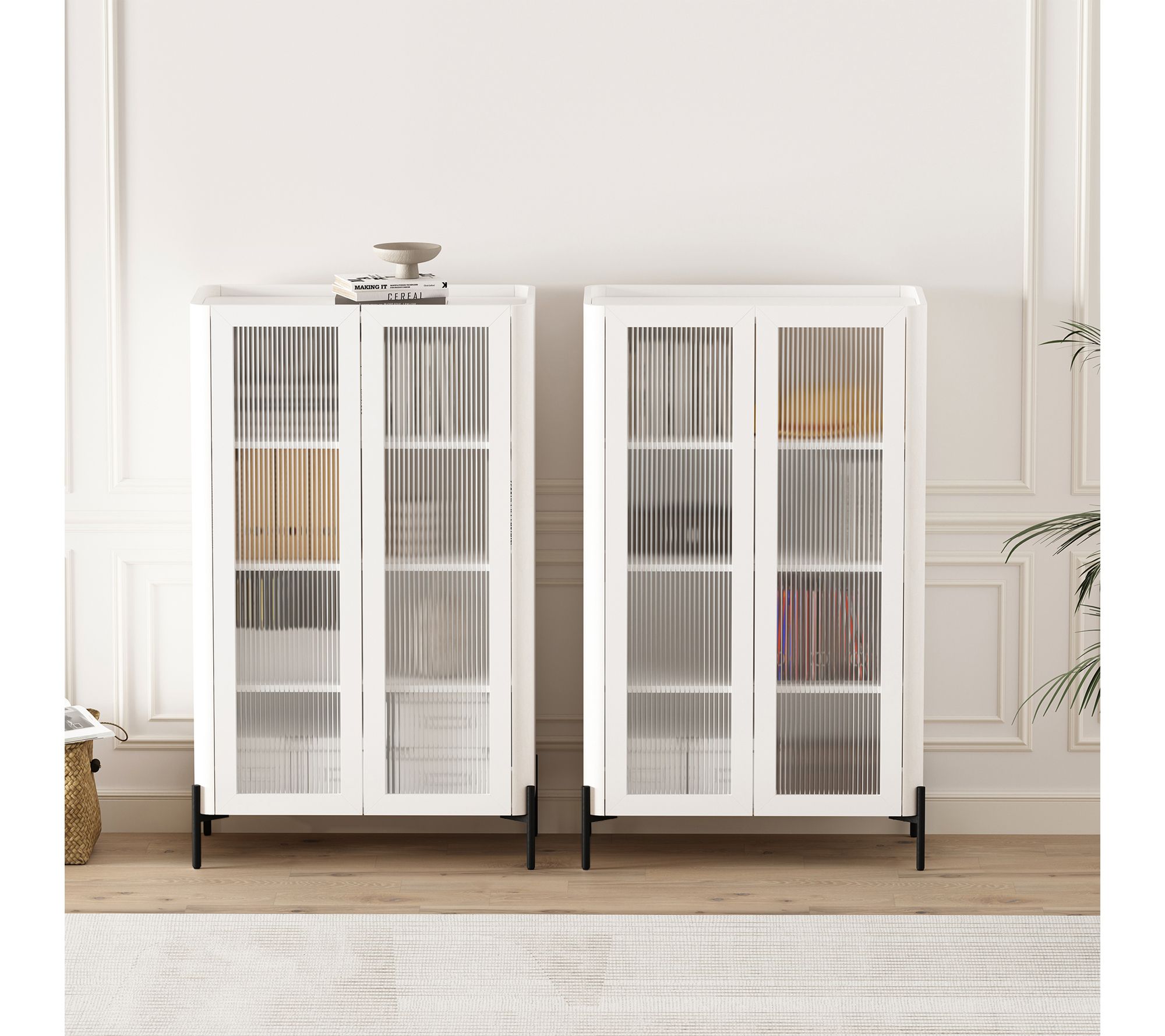 Manhattan Comfort Abbey 32" Bookcase Cabinet -Set of 2 - QVC.com