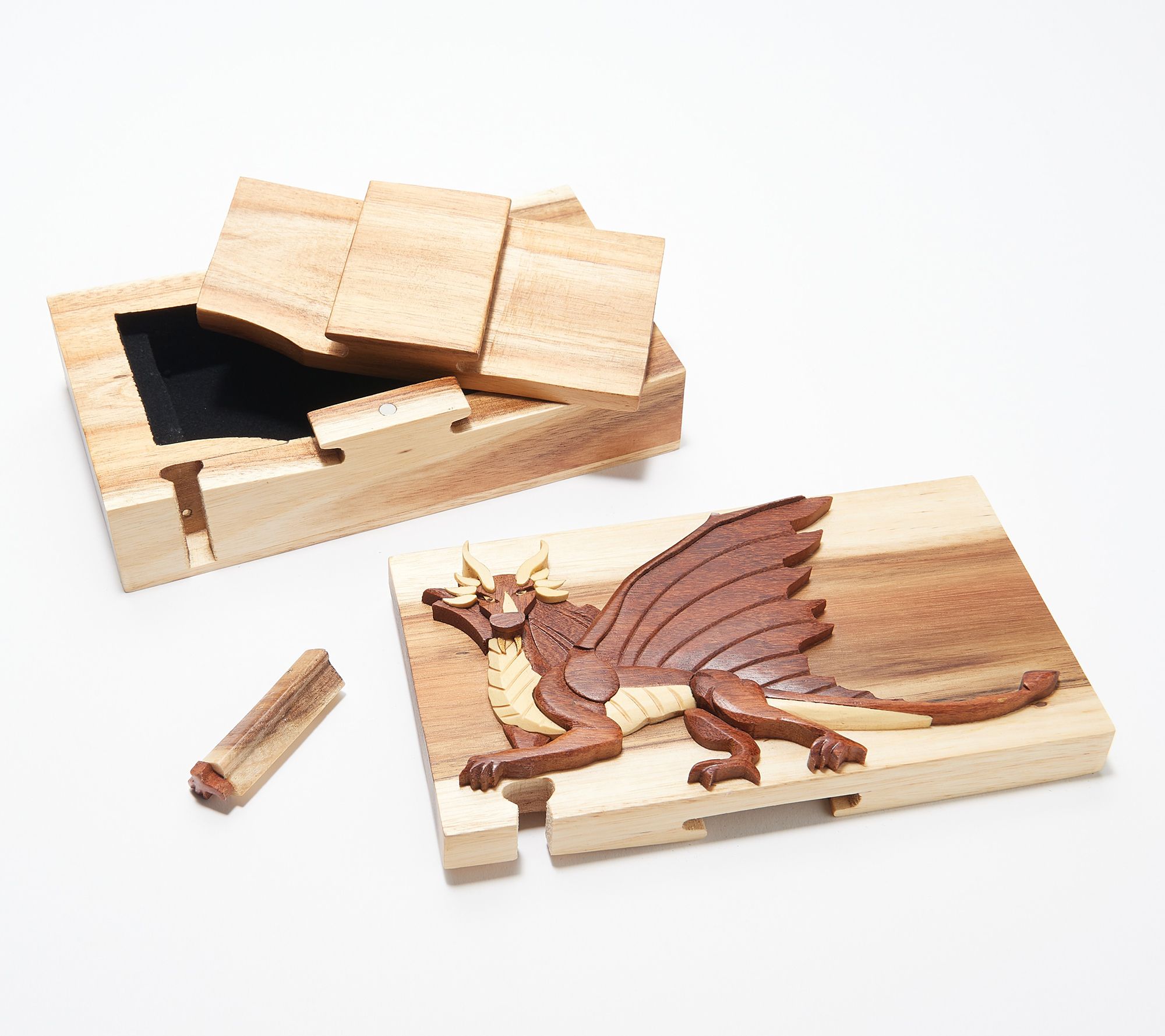 Carver Dan's Flying Dragon Puzzle Box with Magnetic Closure - QVC.com