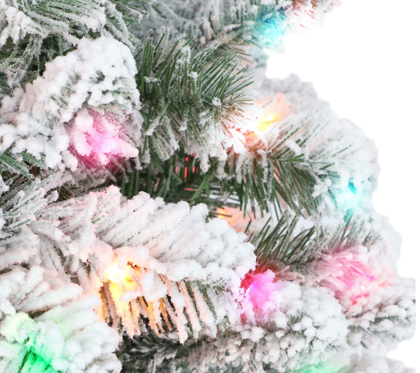 Puleo International 4.5 ft Pre-lit Flocked Virginia Pine Tree - QVC.com