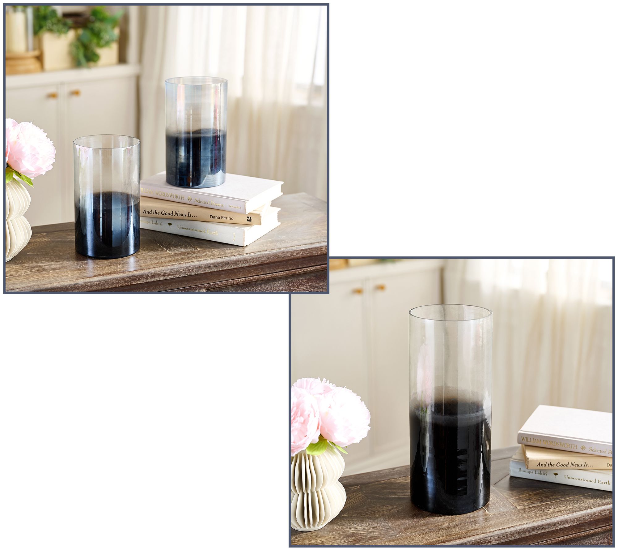 Primrose Glass Ombre Metallic Hurricanes - QVC.com