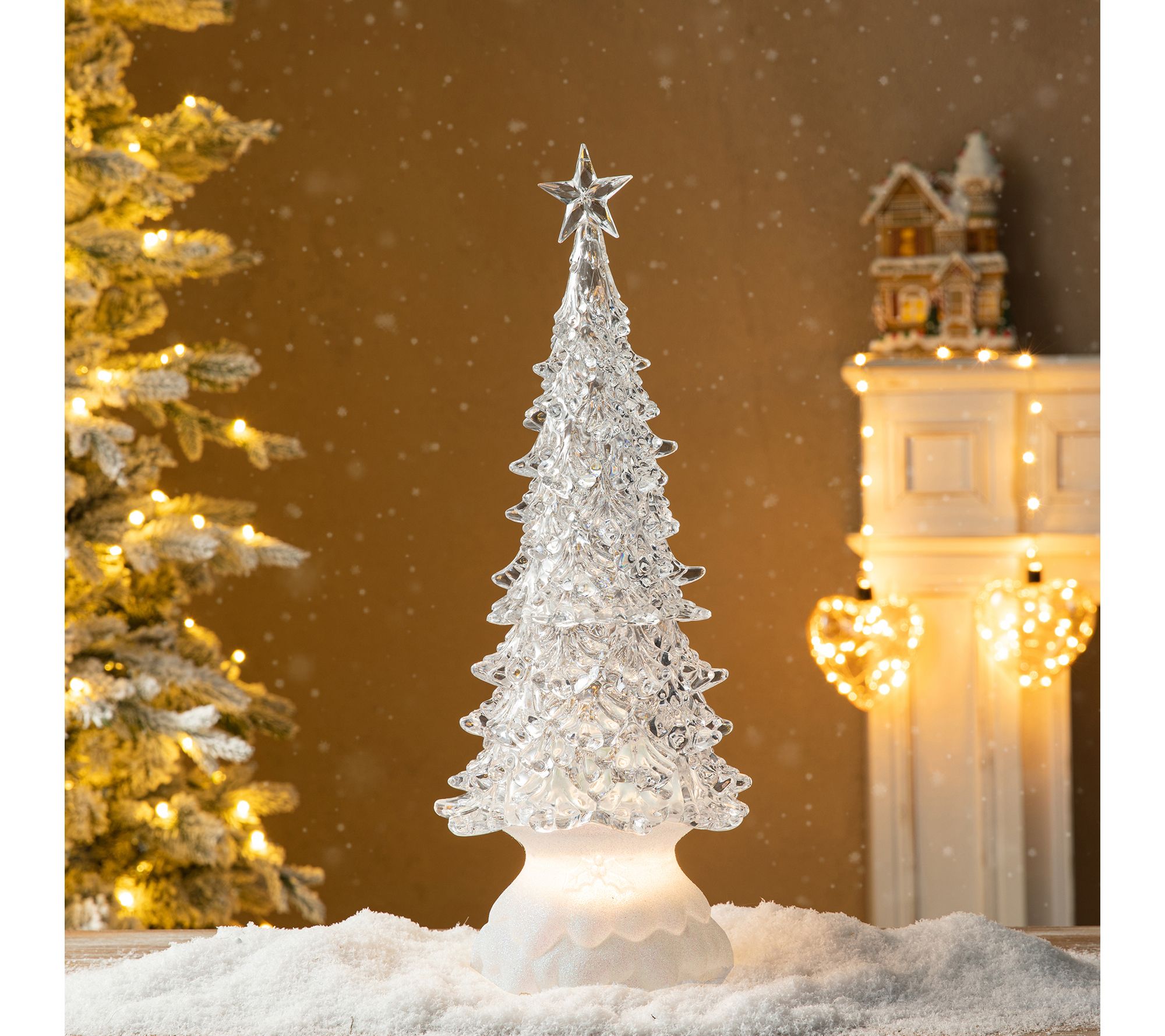 Glitzhome 18.5"H LED Color Rotating LED Christmas Table Tree - QVC.com