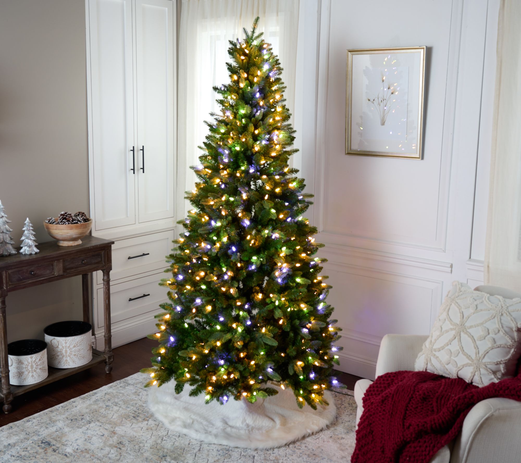 "As Is" Bethlehem Lights 7' Half Tree with 3-in-1 LEDs - QVC.com