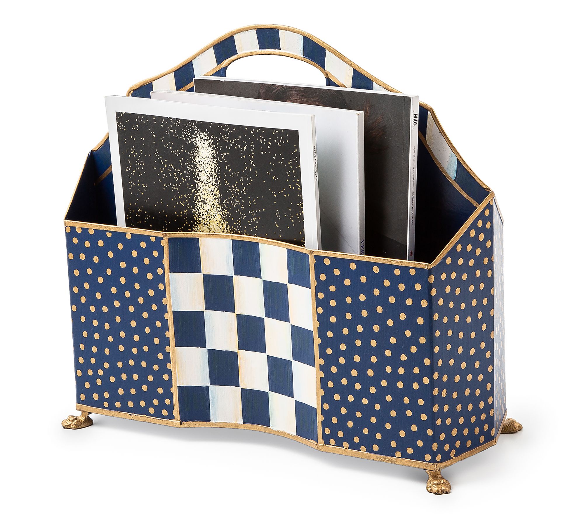 MacKenzie-Childs Royal Check Magazine Holder - QVC.com