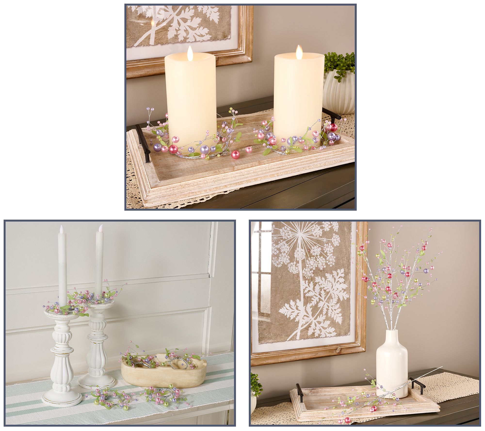 Pearl and Leaf Candle Rings, Napkin Rings or Stems By Valerie - QVC.com