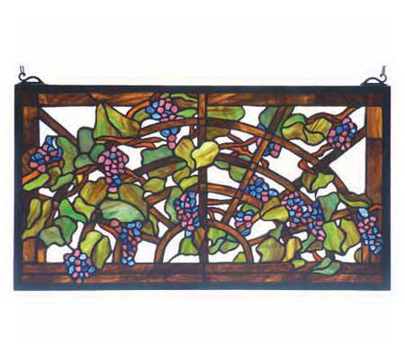 Tiffany Style Tiffany Grape Arbor Window Panel - QVC.com