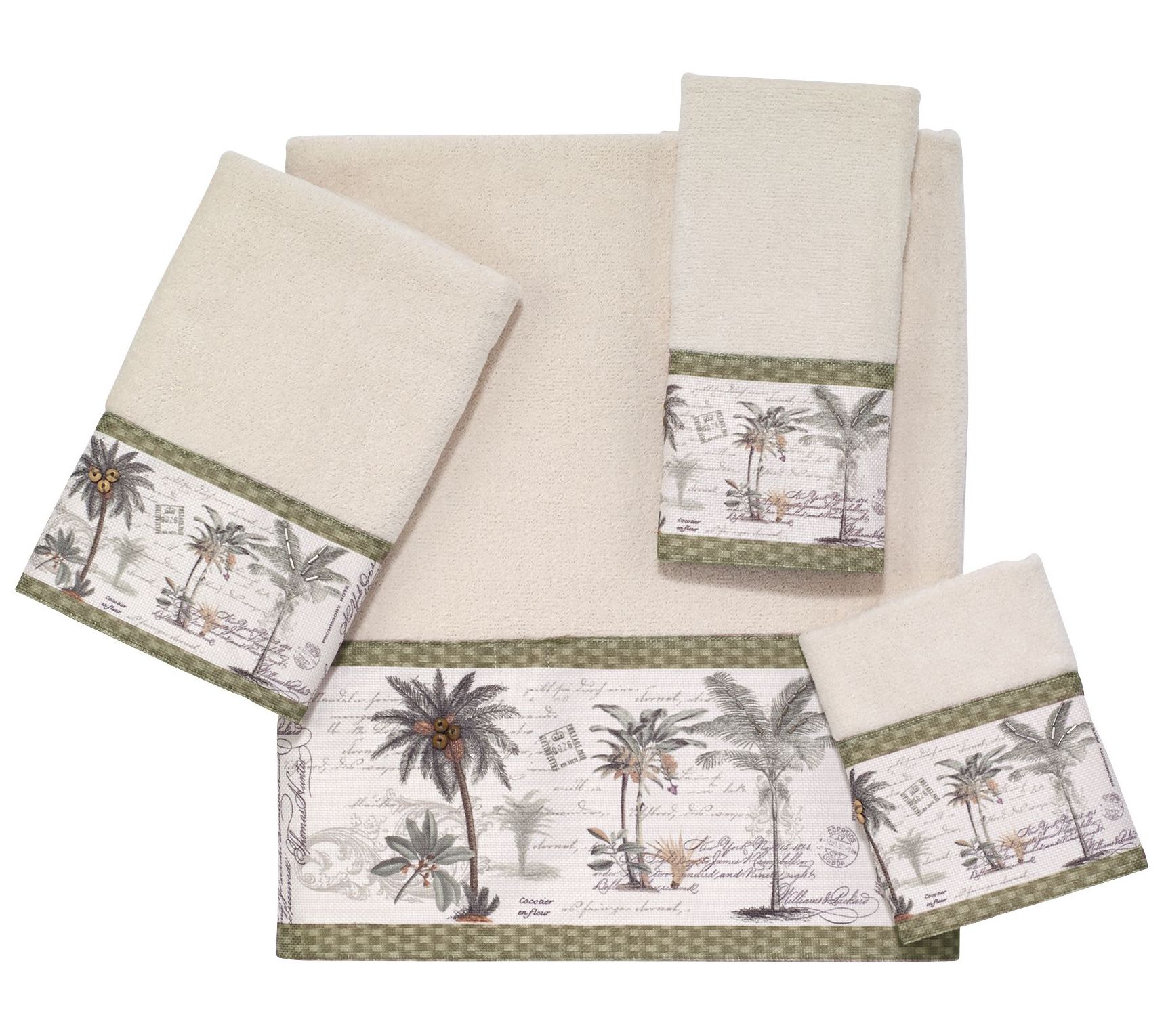 Avanti Linens Colony Palm 4-Piece Towel Set - QVC.com