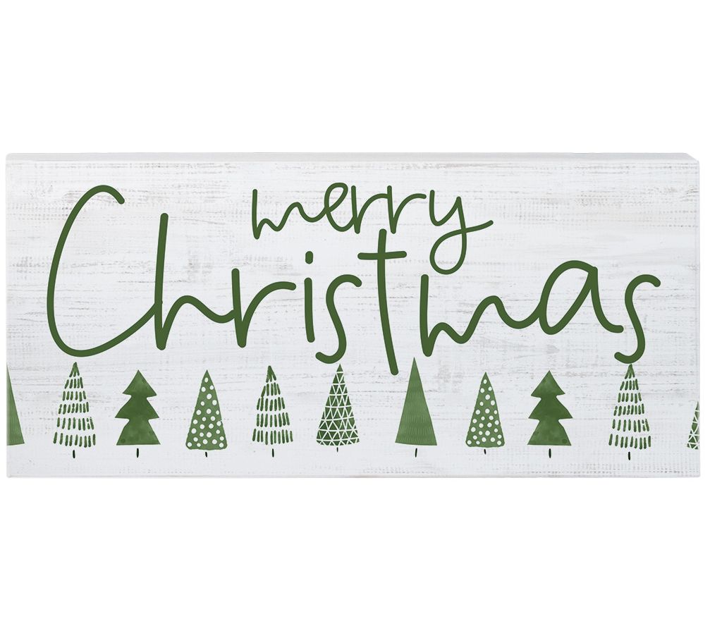 Sincere Surroundings 12" Merry Christmas Trees Inspire Board - QVC.com