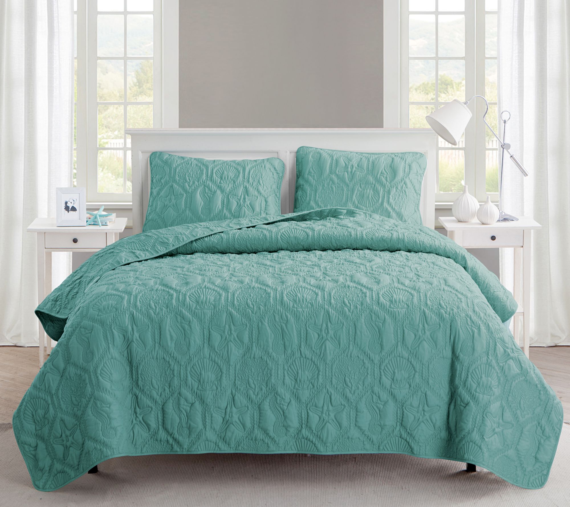 VCNY Home Shore Embossed Quilt Set, Queen - QVC.com