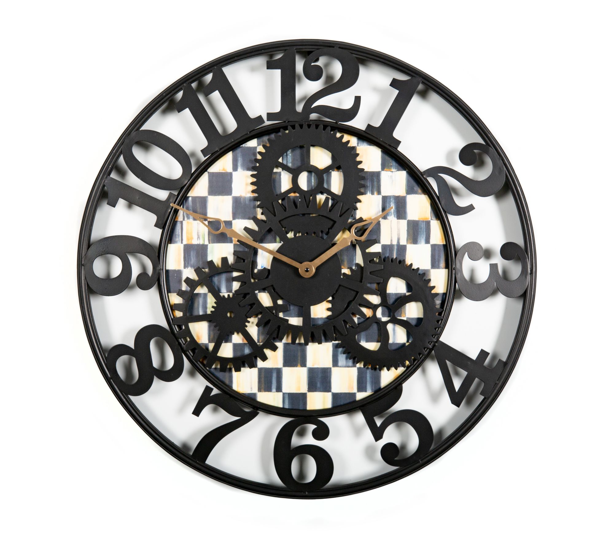 MacKenzie-Childs Courtly Check Large Farmhouse Wall Clock - QVC.com