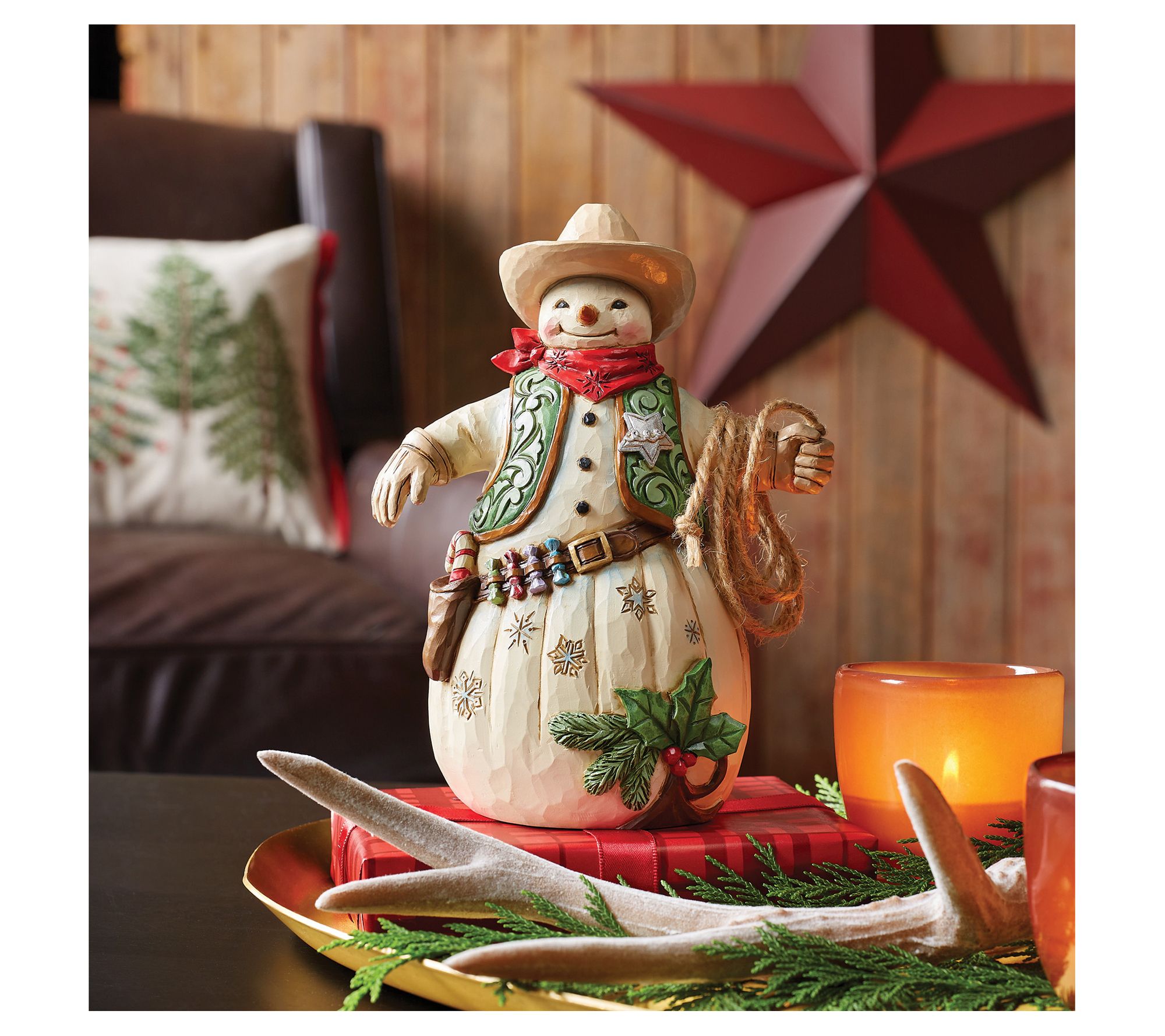 Jim Shore Cowboy Snowman Figurine - QVC.com