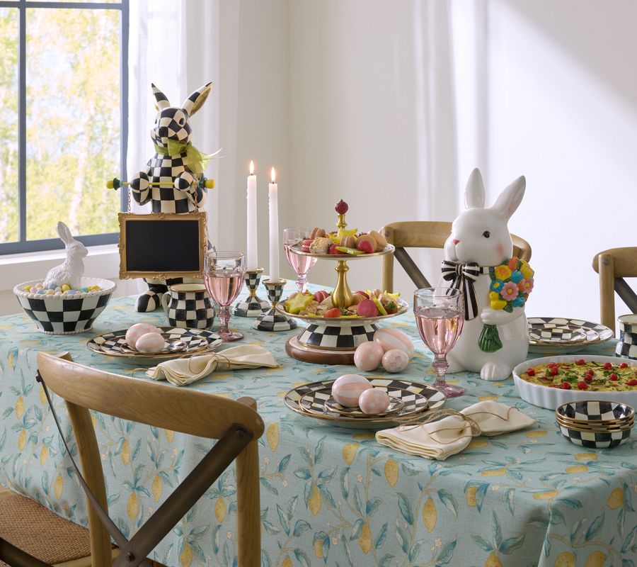 MacKenzie Childs Calico Bunny Cookie Jar - QVC.com