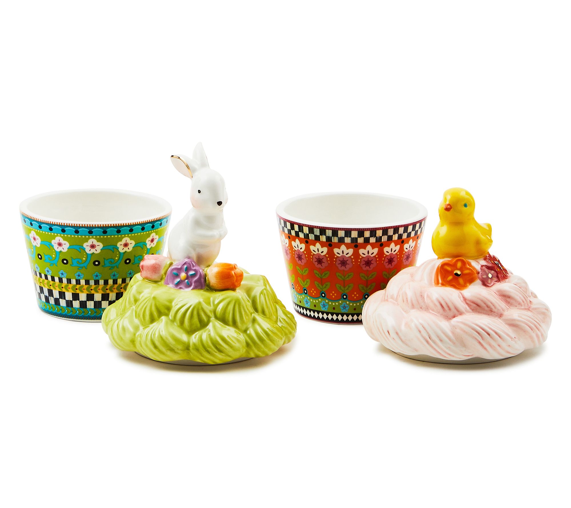 MacKenzie-Childs Set of 2 Calico Cupcake LiddedBoxes - QVC.com