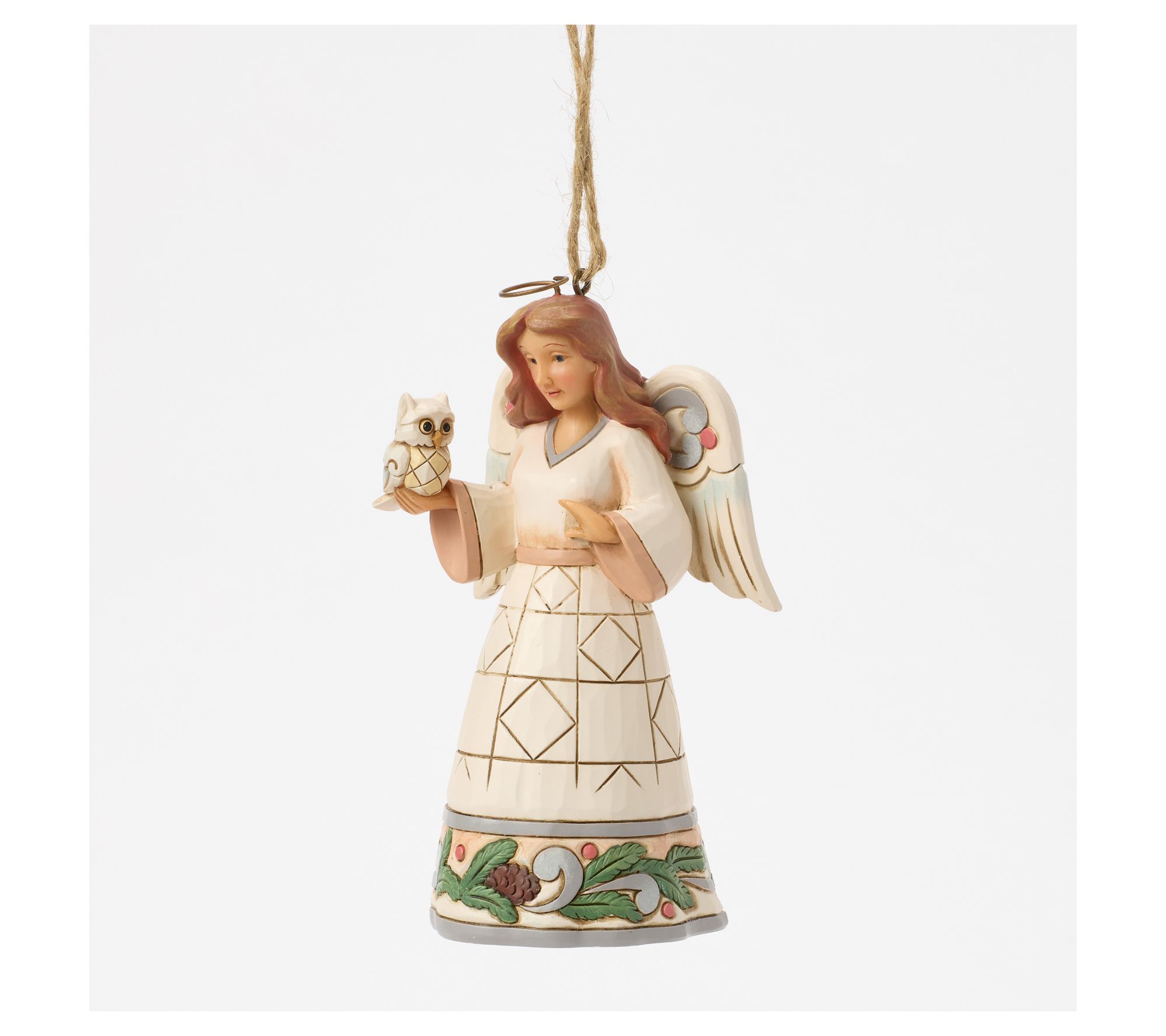 Jim Shore Heartwood Creek Woodland Angel with Owl Orn 4.53in H - QVC.com
