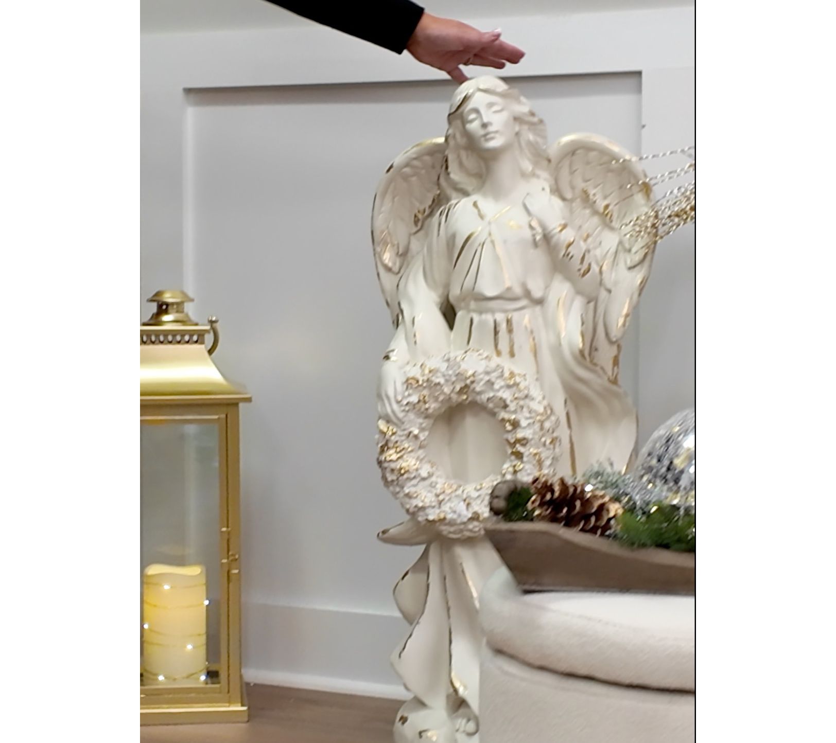 "As Is" 39" Indoor/Outdoor Gold Brushed Holiday Angel by Kim Gravel ...