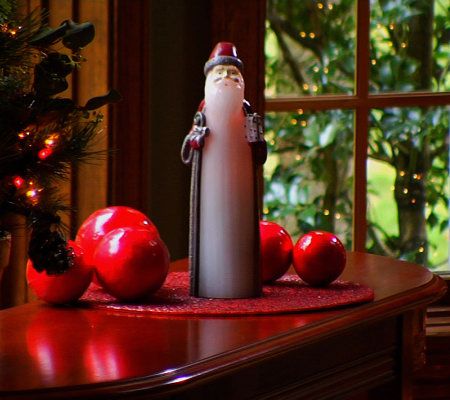 CandleImpressio 12" Old World Santa Claus Candle with Timer - QVC.com