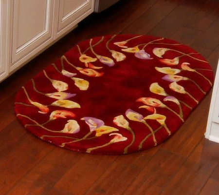Royal Palace Calla Lily Handmade Wool Rug - QVC.com