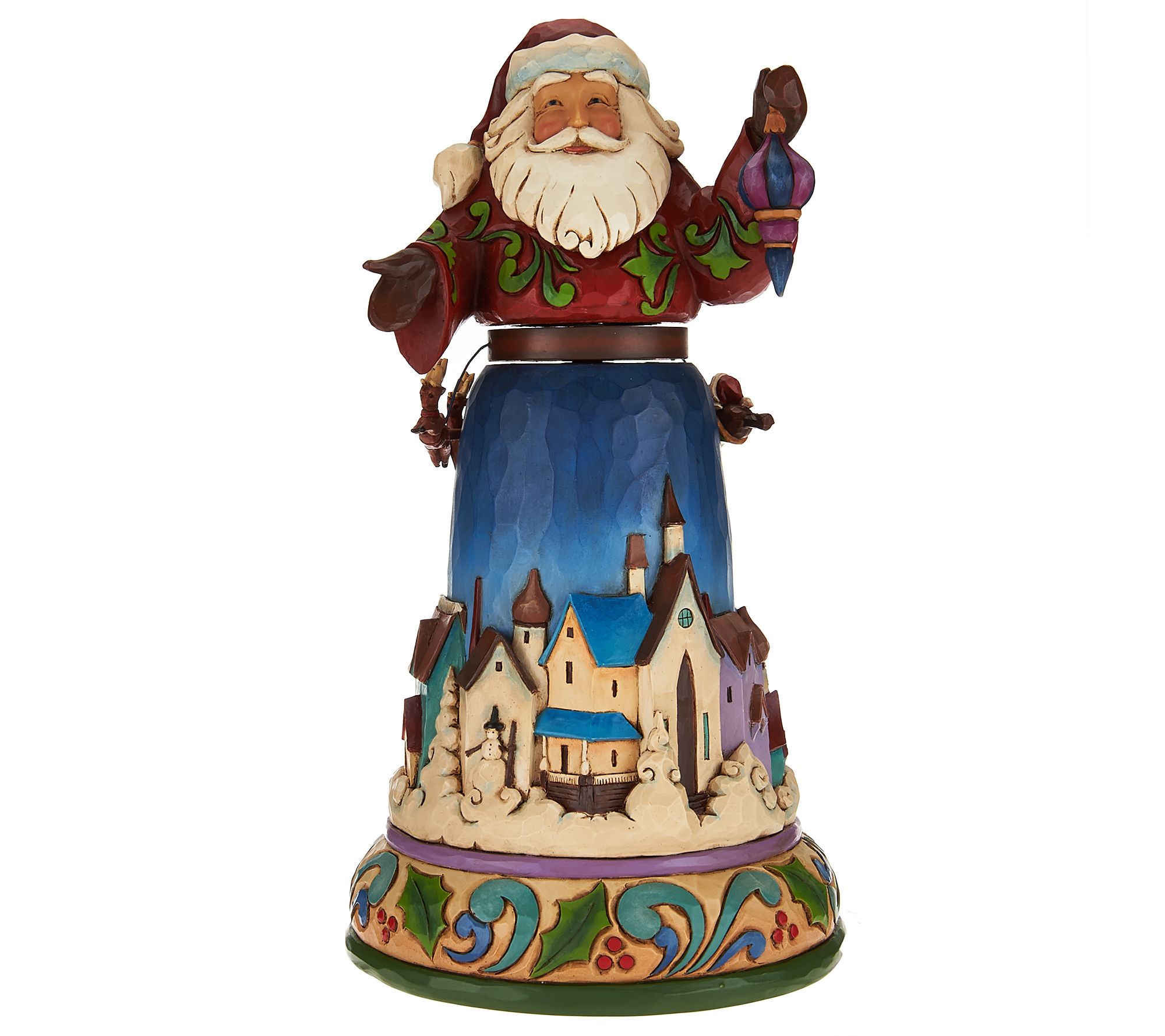 Jim Shore Heartwood Creek Santa with Spinning Reindeer Scene - QVC.com