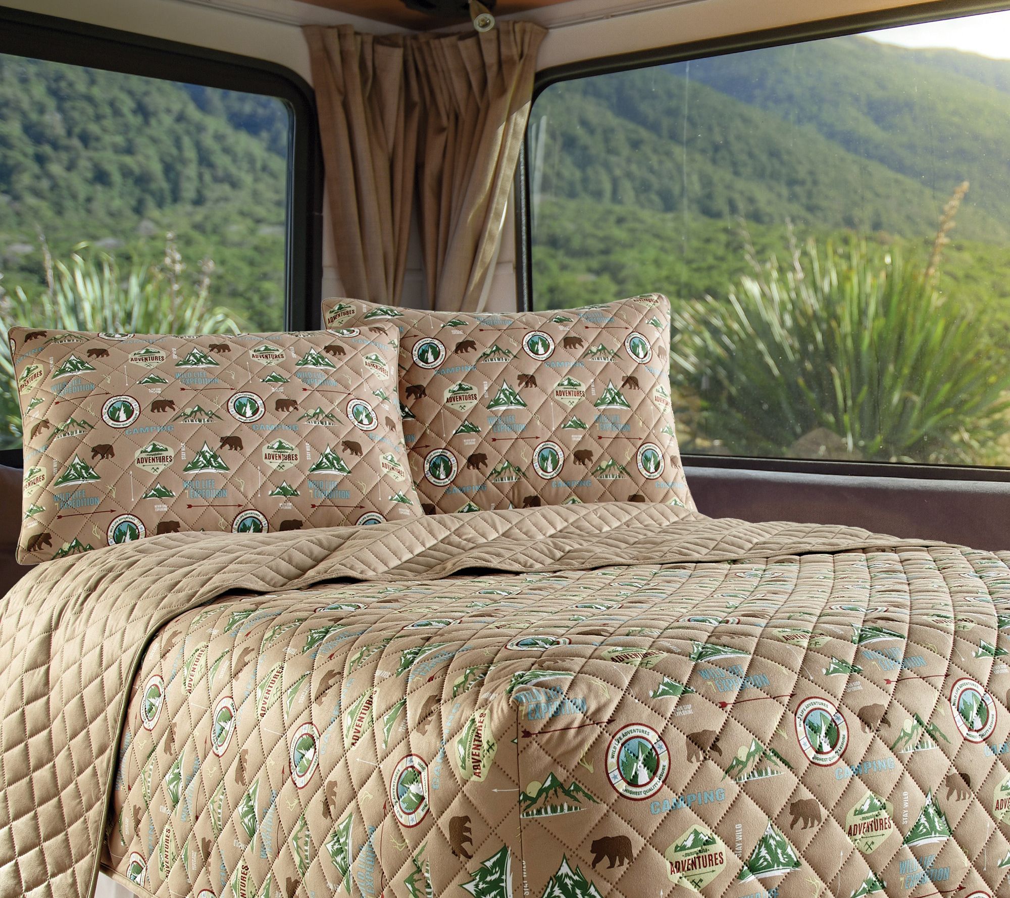 Shavel Micro Flannel RV Short Queen Bedspread QVC