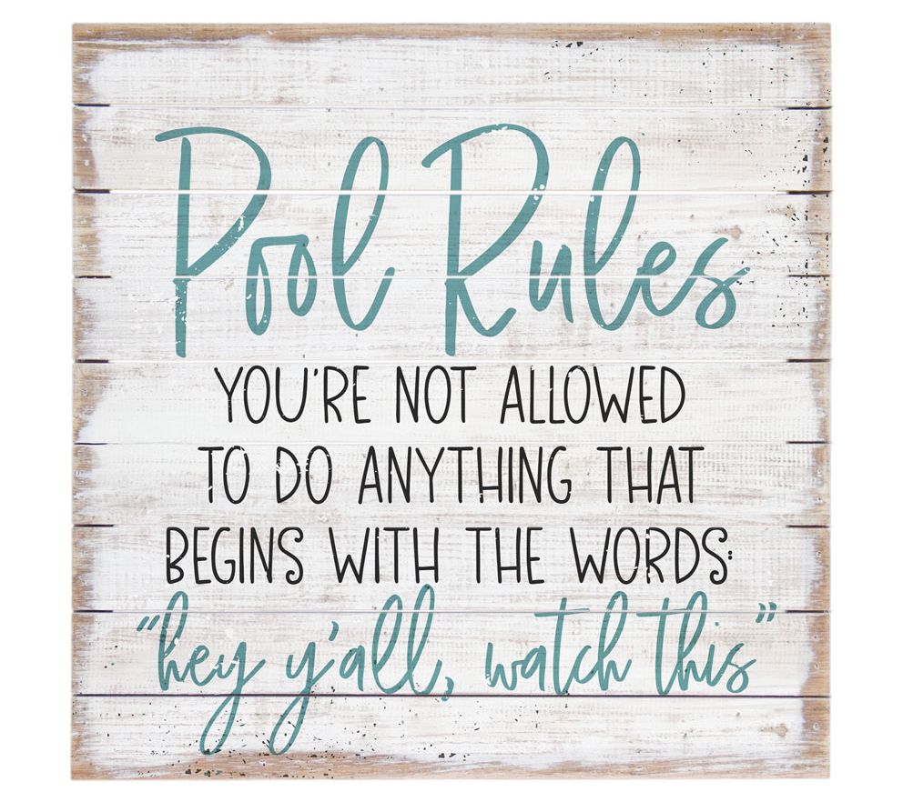 Pool Rules Wall Art - QVC.com