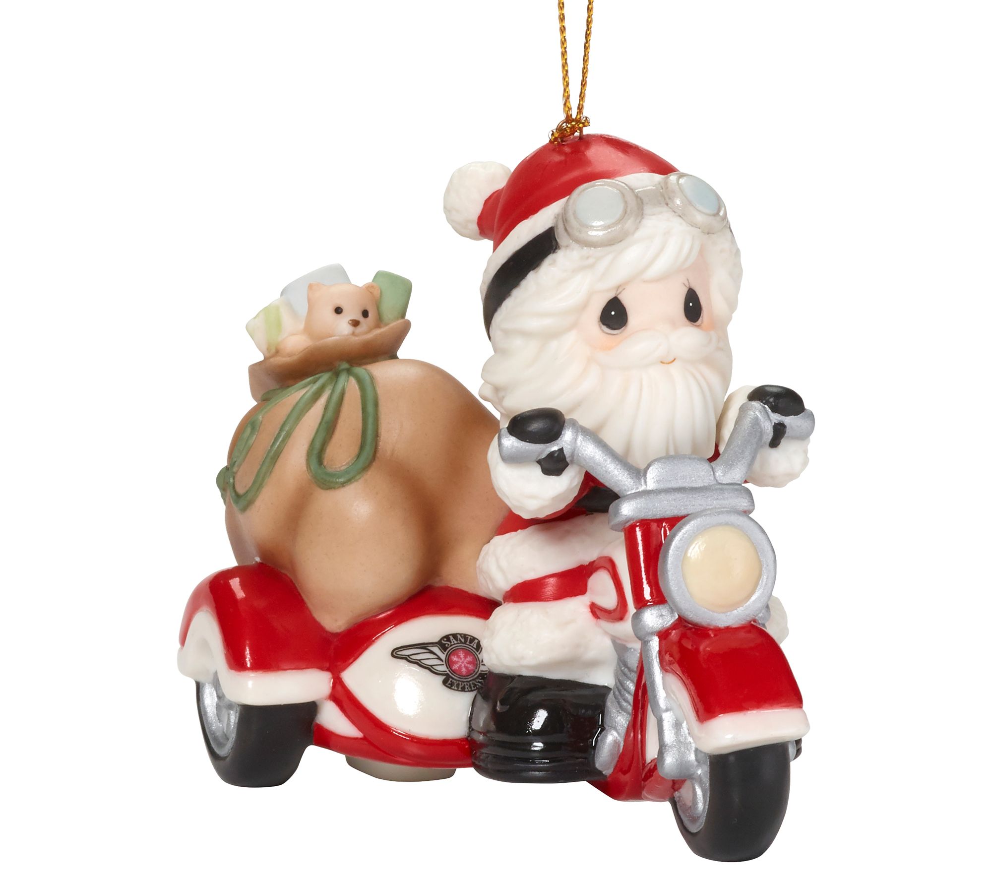 Santa On Motorcycle With Sidecar Ornament by Precious Moments - QVC.com