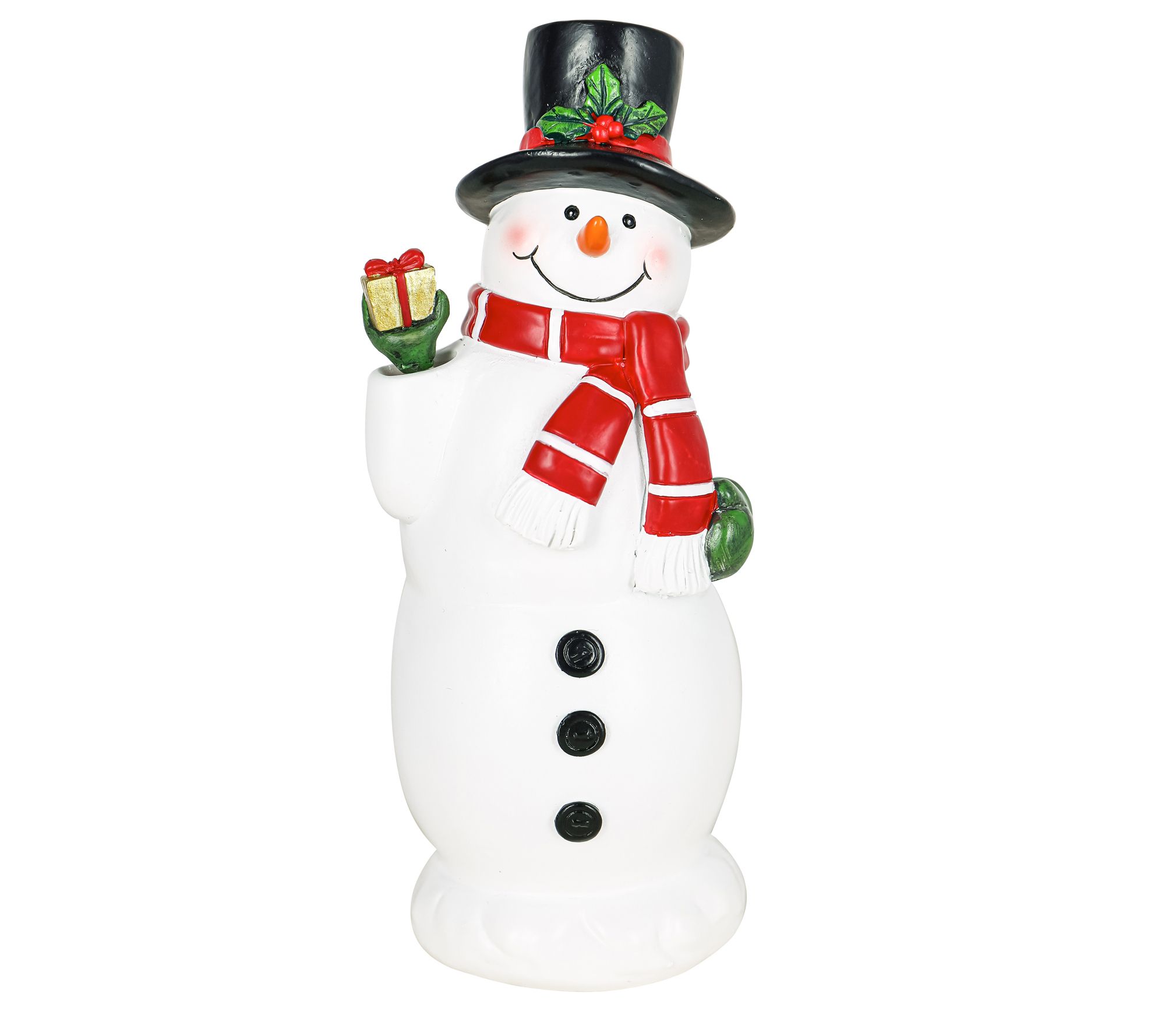 Evergreen 7" Resin Snowman with Waving Hand Tabe Decor - QVC.com