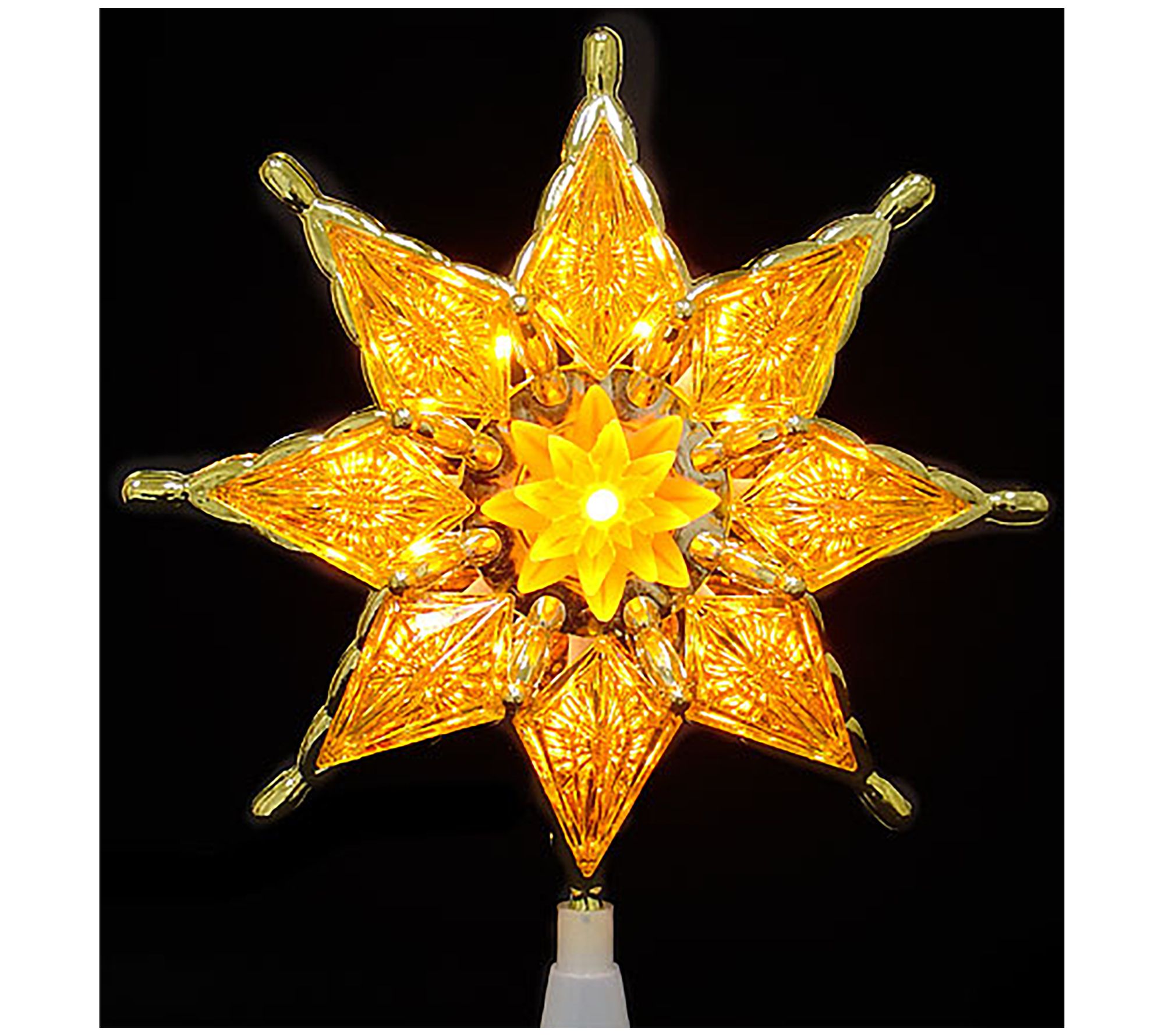 Northlight 8" Amber Mosaic Star Tree Topper w/ Clear Lights - QVC.com