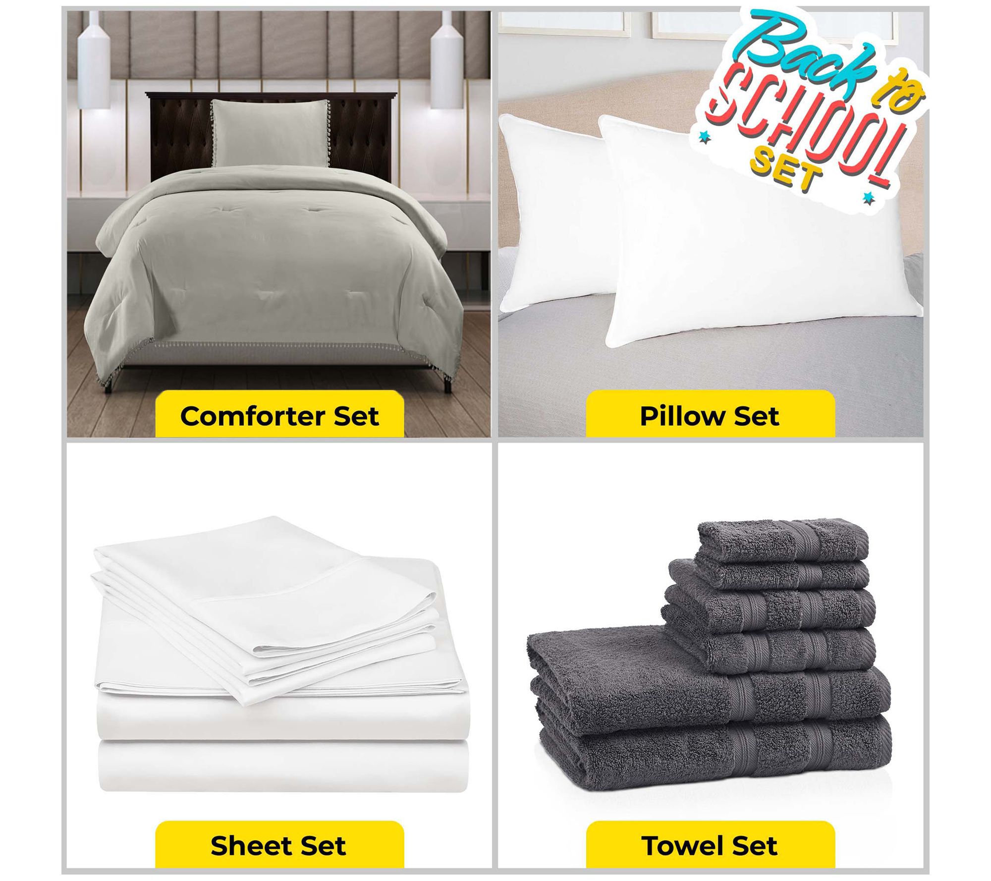 Superior Essentials Bundle, Grey Twin XL - QVC.com