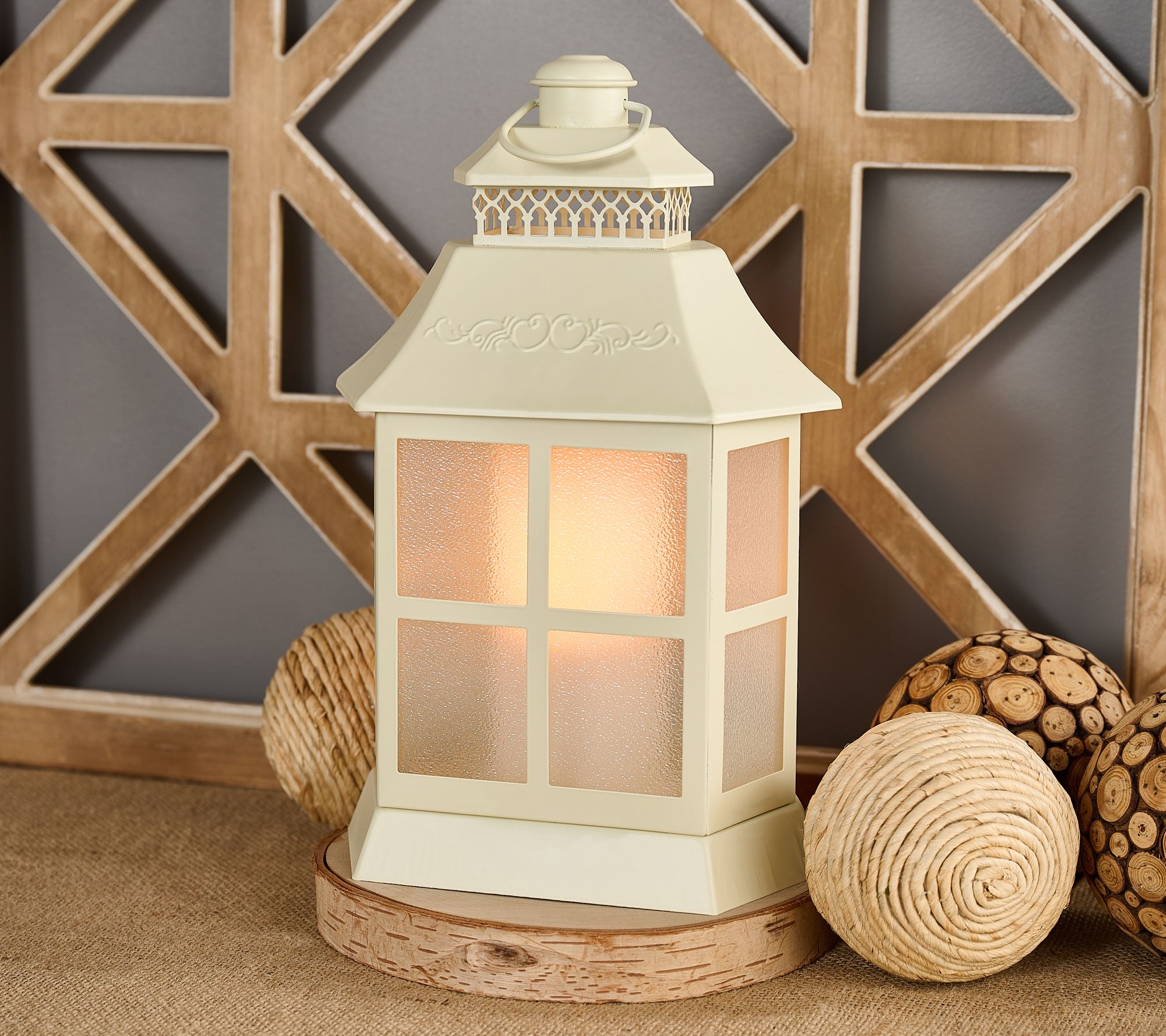 14" In/Outdoor Flickering Flame Lantern by Valerie - QVC.com