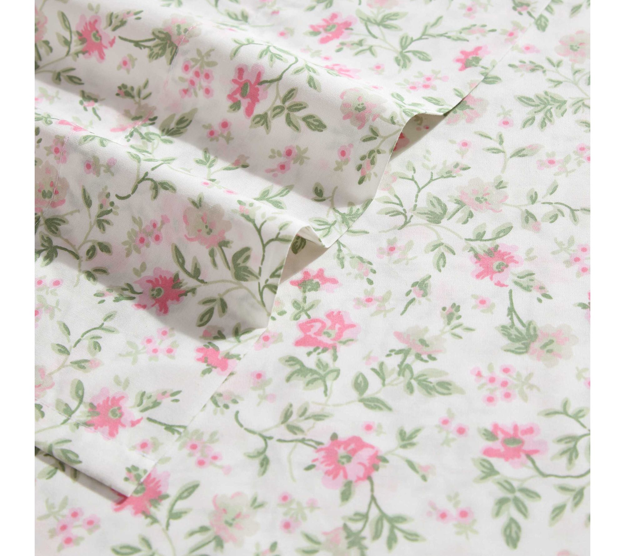 Laura Ashley Bonnie Pink-Green Full Sheet Set - QVC.com