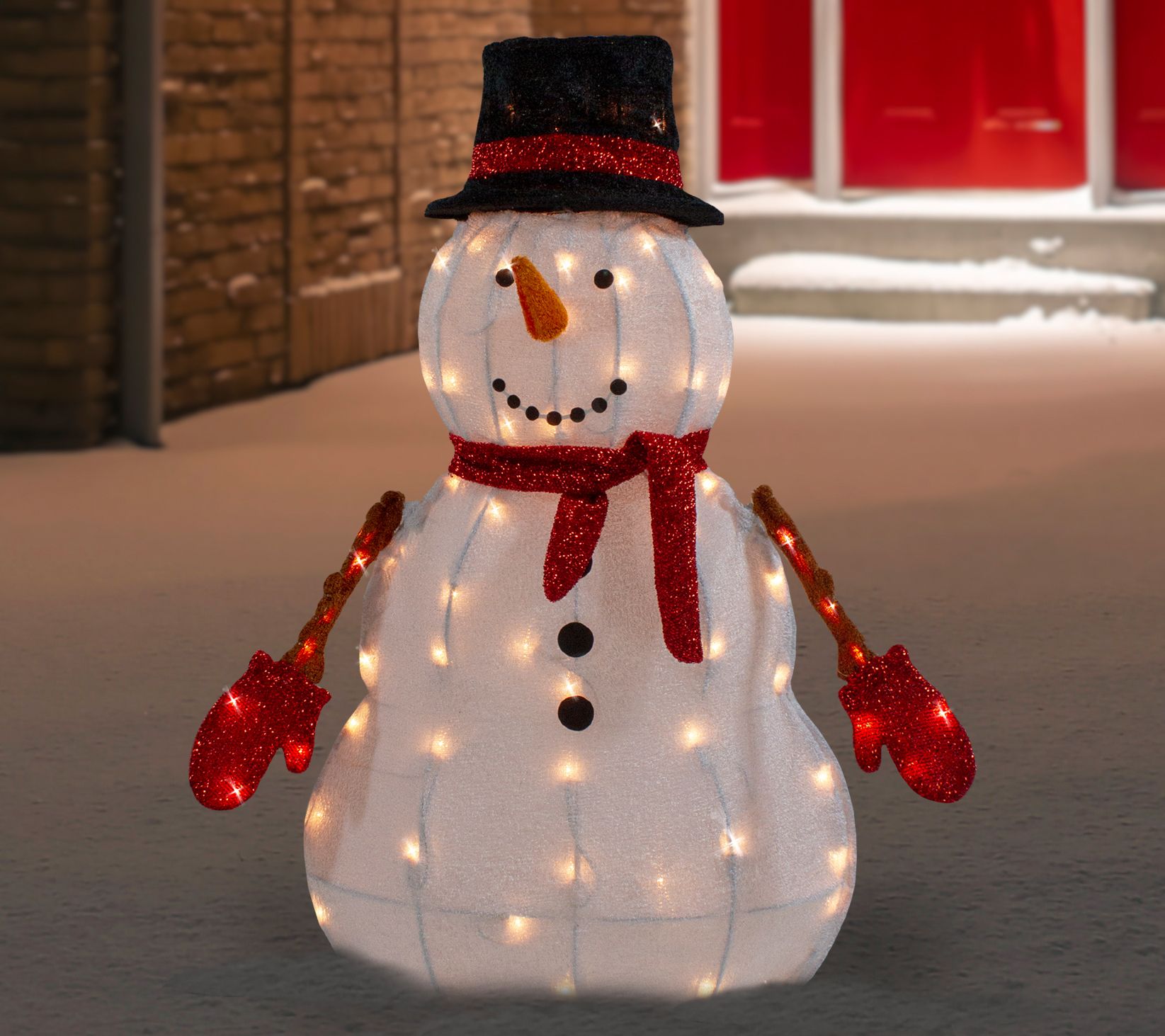 Northlight 32" Prelit 3D Snowman Yard ChristmasDecor - QVC.com