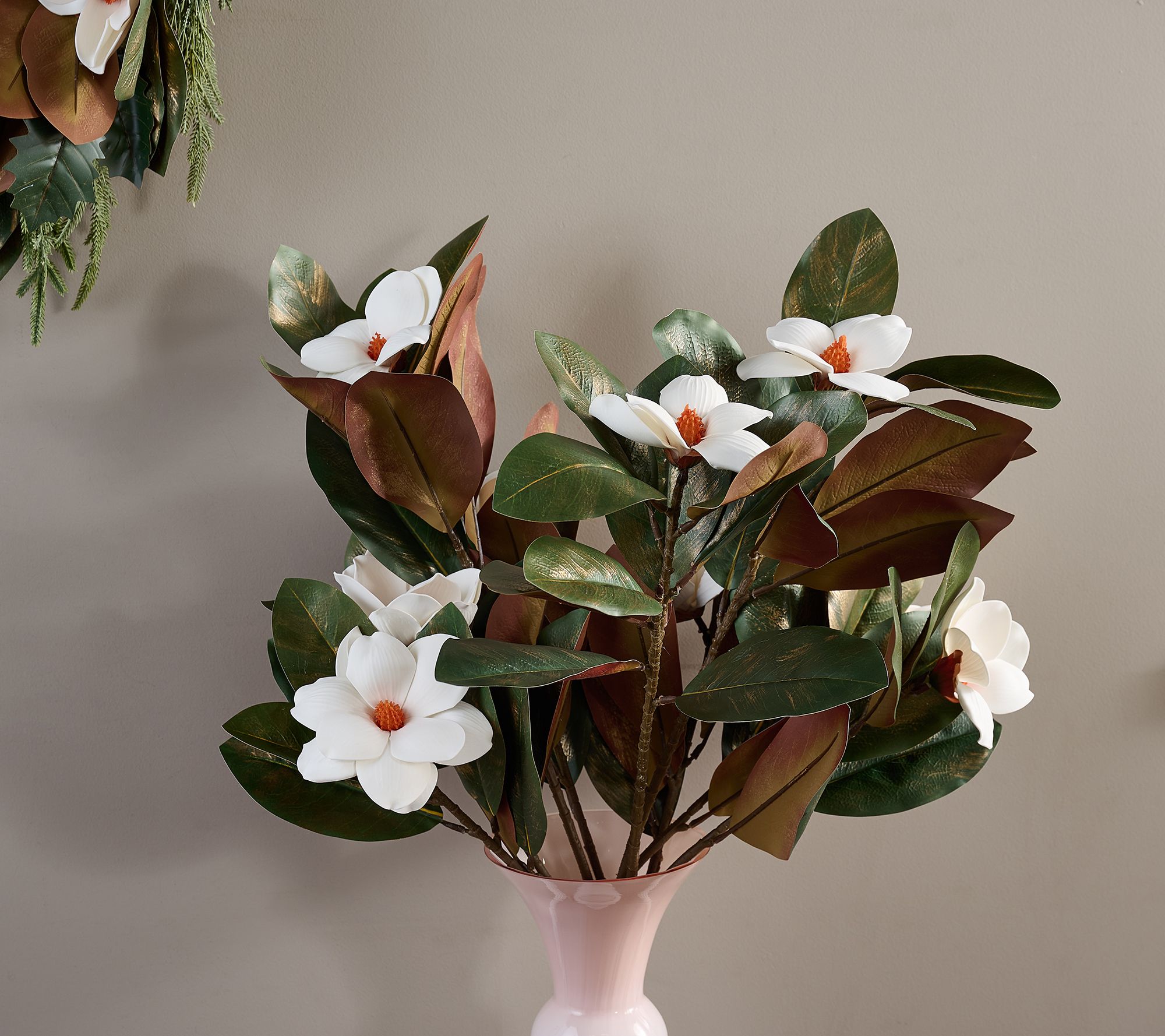 "As Is" Set of 3 Jumbo 40" Triple-Stem Magnolia Branches by Kim - QVC.com