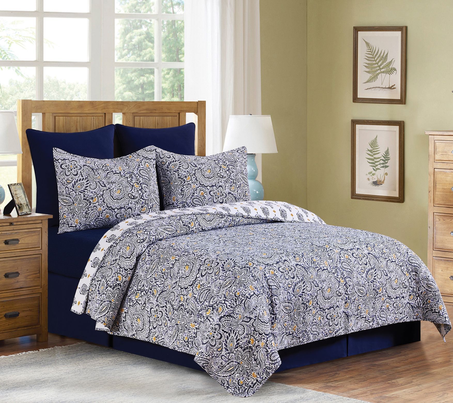 Serena 3-Piece Cotton Full/Queen Quilt Set by Valerie - QVC.com