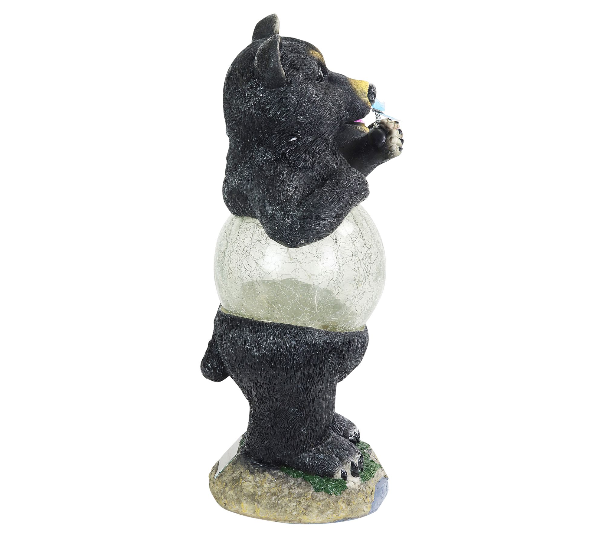 Exhart Solar Bear with Crackle Ball Belly - QVC.com