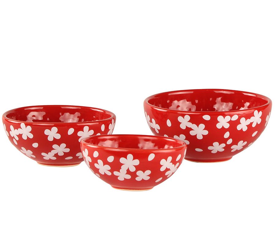 Temp-tations Fields of Flowers Prep Bowls Set of 3 - QVC.com